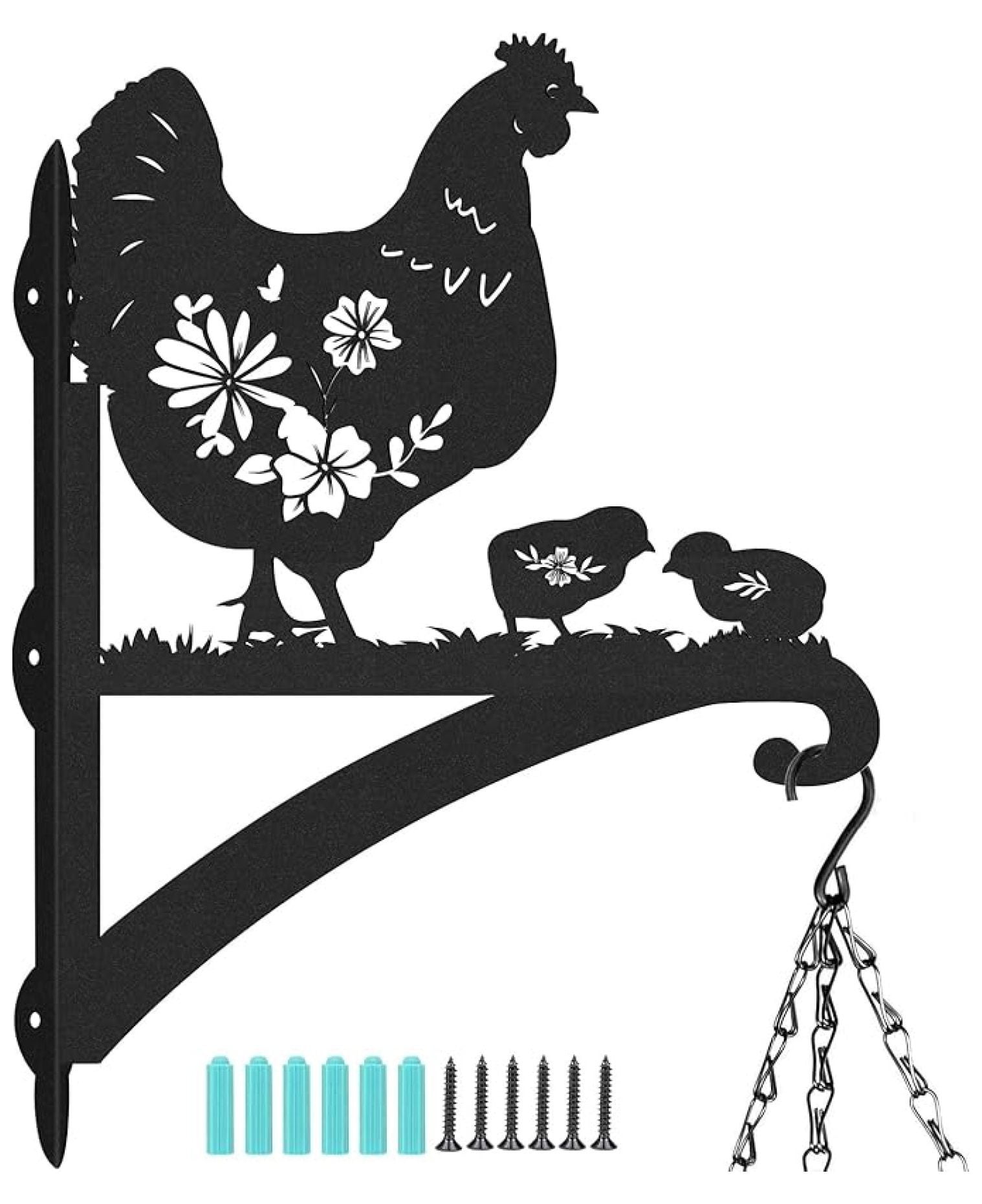 Plant Hangers Outdoor Metal - Hen & Chicks Wall Mounted Hanging Plant ...