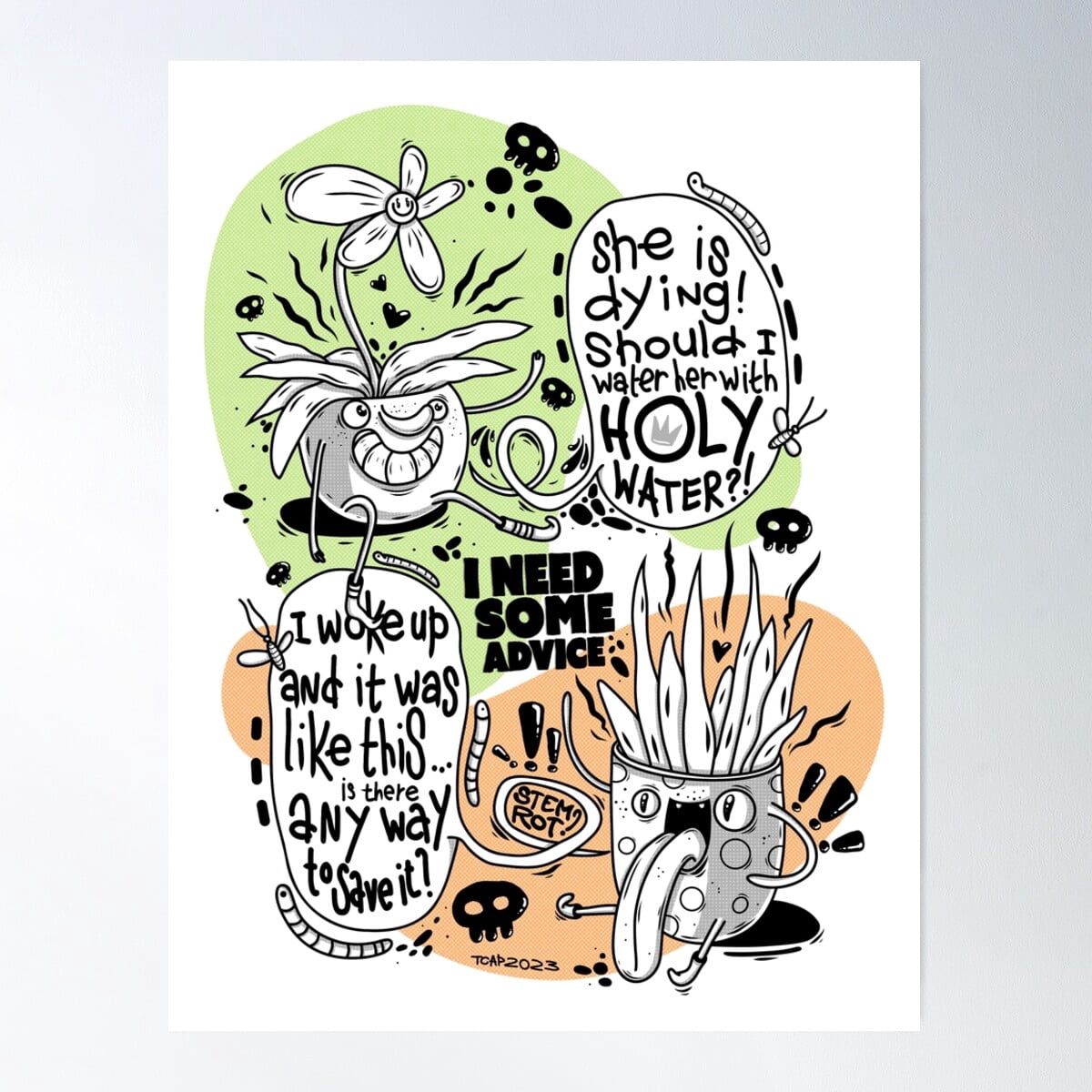 Plant Jokes Lowbrow Comics I Need Some Advice! Poster Wall Art, Modern ...