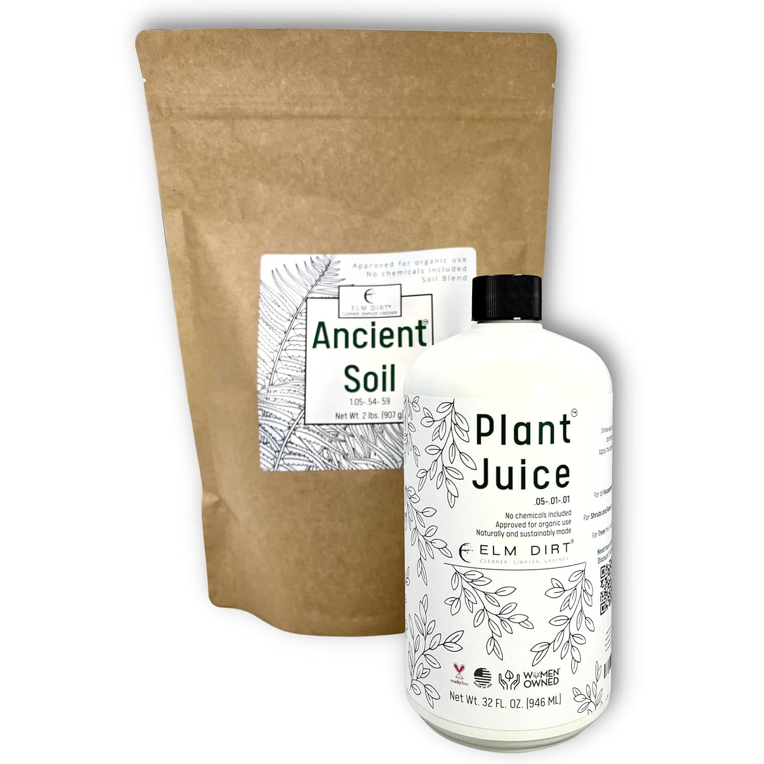 Plant Juice & Ancient Soil Bundle - Plant Food Outdoor & Indoor Plant Food | Potting Soil for ...