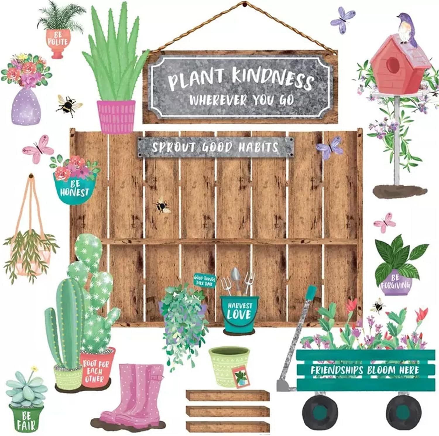 Plant Kindness Mindset Bulletin Board Set (31-Pc) - Grow in Faith ...