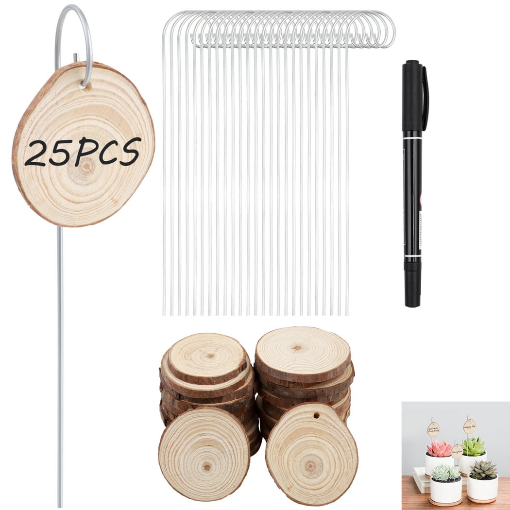 Plant Labels, 25PCS Wooden Garden Markers Signs Labels, Plant Signs ...