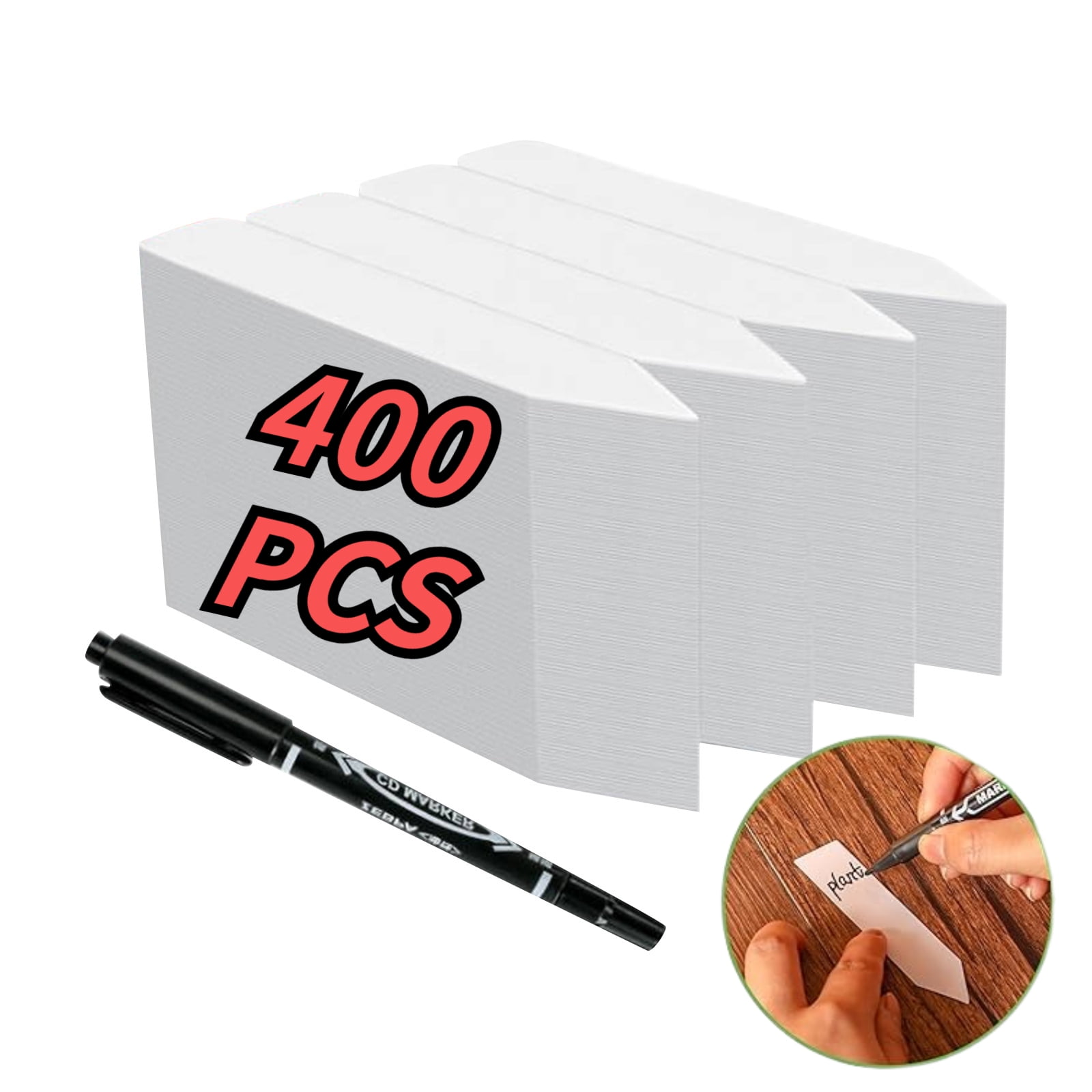 Plant Labels 4 Inch 400 Pcs, White Plastic Plant Tags for Seedlings ...