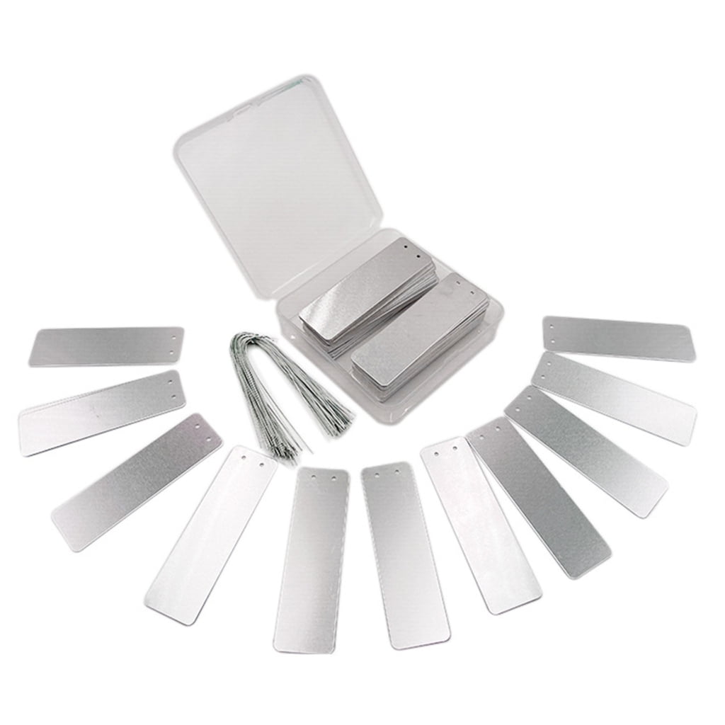 Plant Labels Aluminum Tree Tags with Metal Wires Double-Sided Write On ...