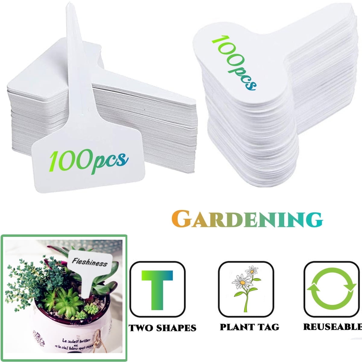 Kabuer Plastic Plant Labels, Matte Finish, Durable and Reusable, 200pcs ...