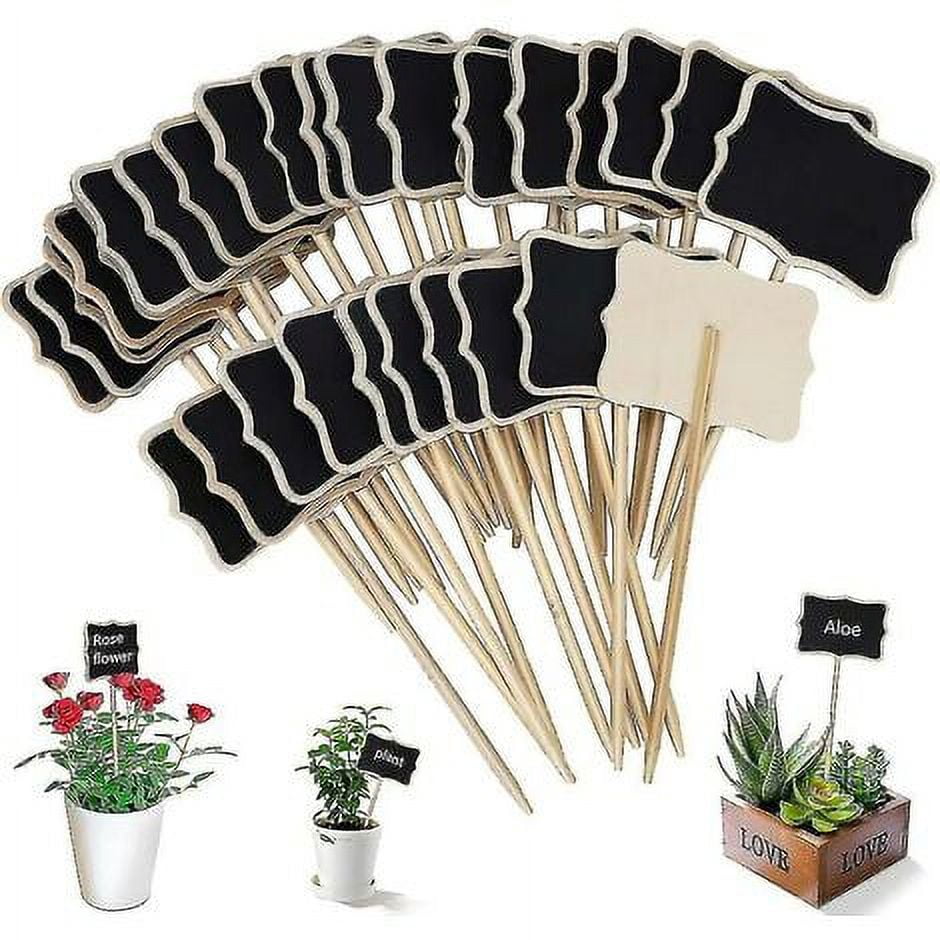 Plant Labels, T Type Garden Marker Labels 30 pcs Wooden Chalkboard ...