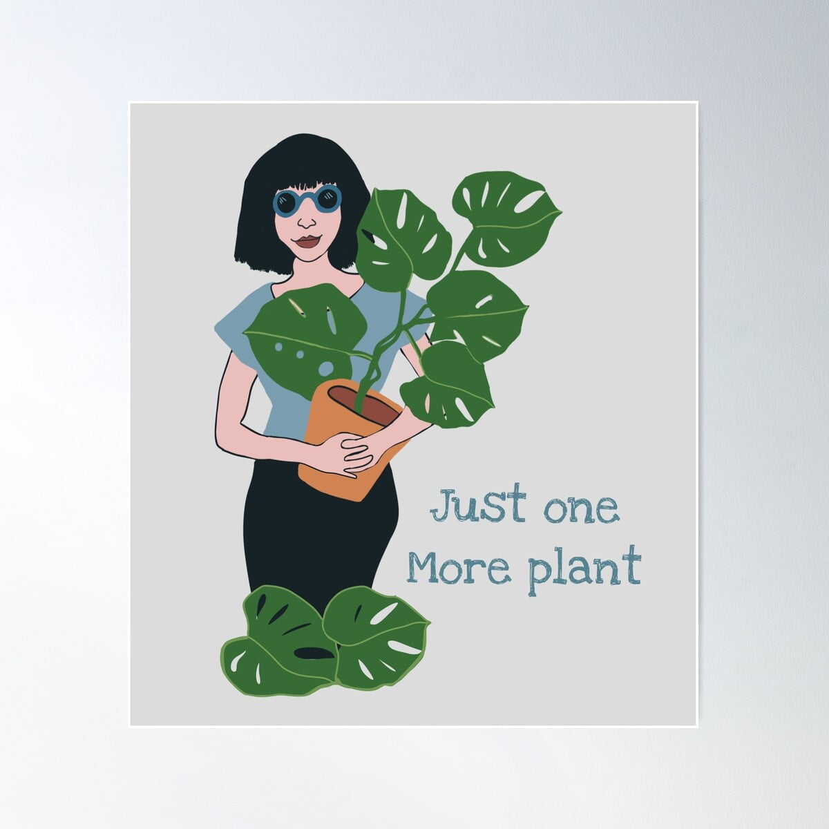 Plant Lady With Just One More Plant Poster Wall Art, Modern Wall Decor ...