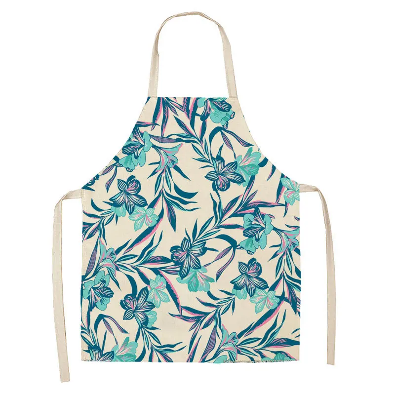 Plant Leaf Apron Digital PrintingGreen Plant Sleeveless Hanging Neck ...