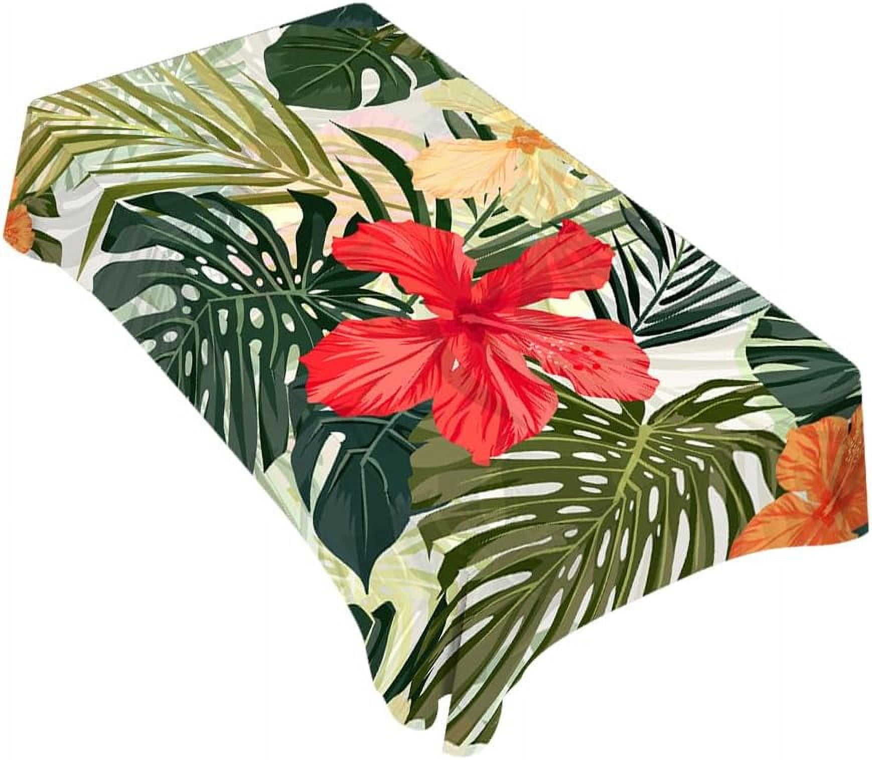 Plant Leaf Floral Foliage Palm Tablecloth Decor Tropical Jungle Palm ...