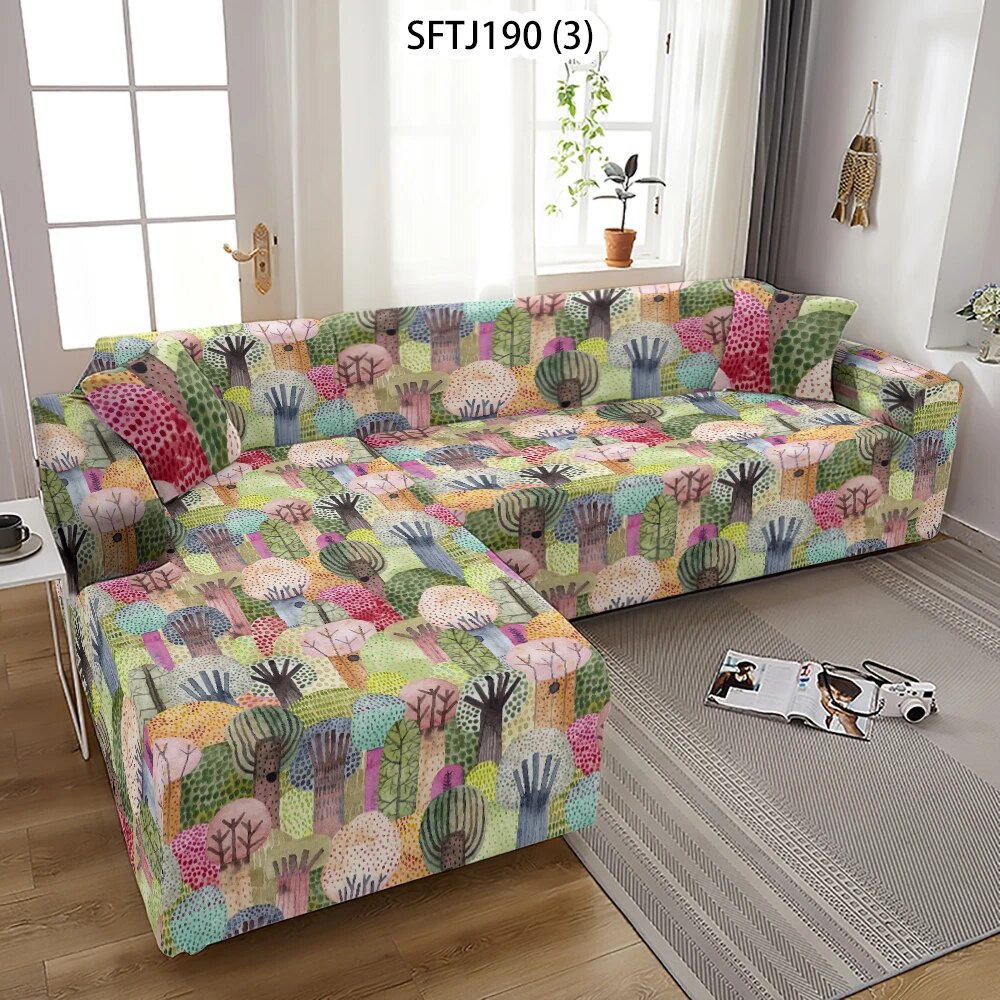 Plant Leaf Sofa Cover Kids Sofa Armchair Lining Sofa Cover L Shap ...