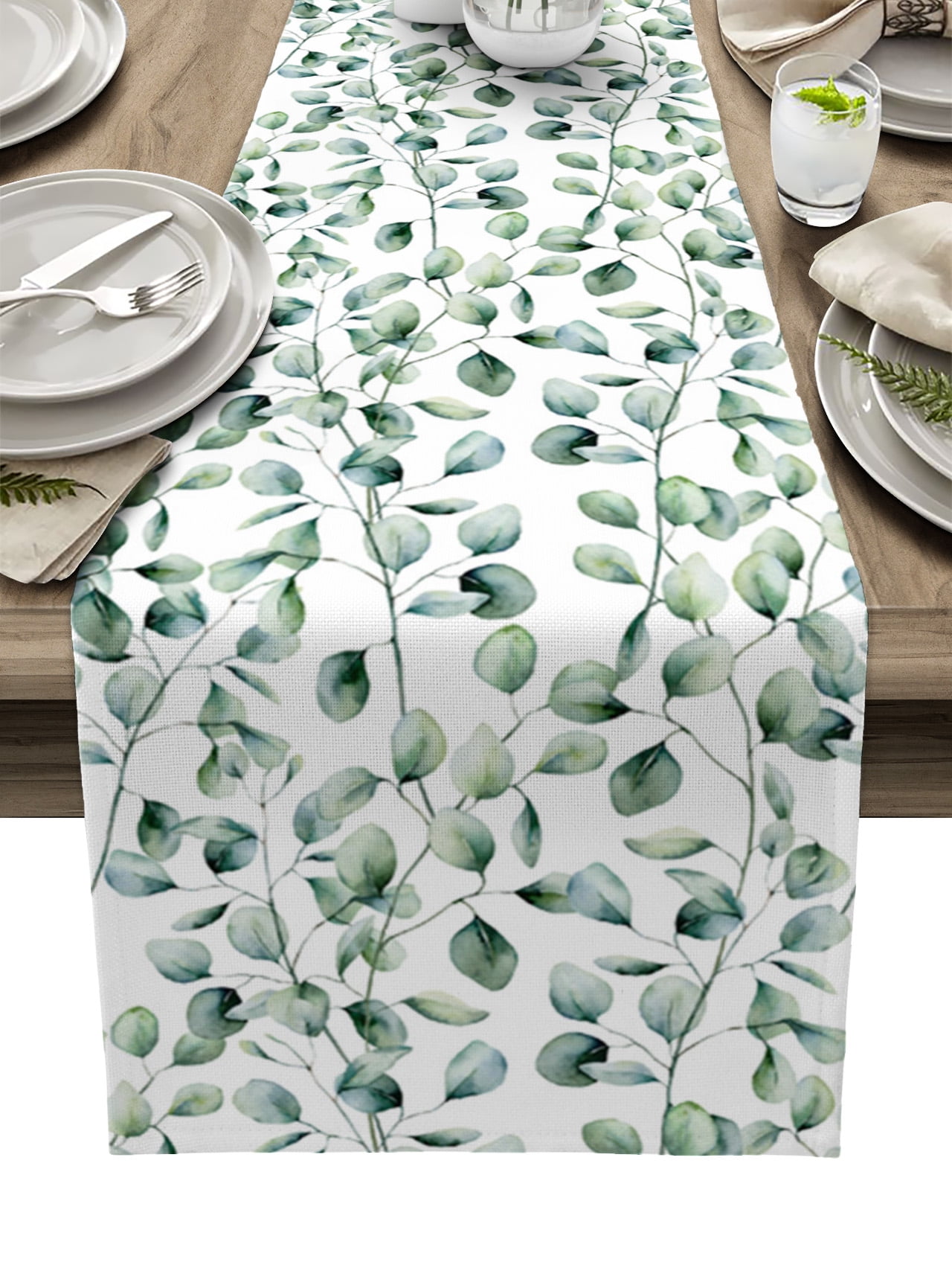 Plant Leaf White Background Table Runner Wedding Table r Exquisite ...