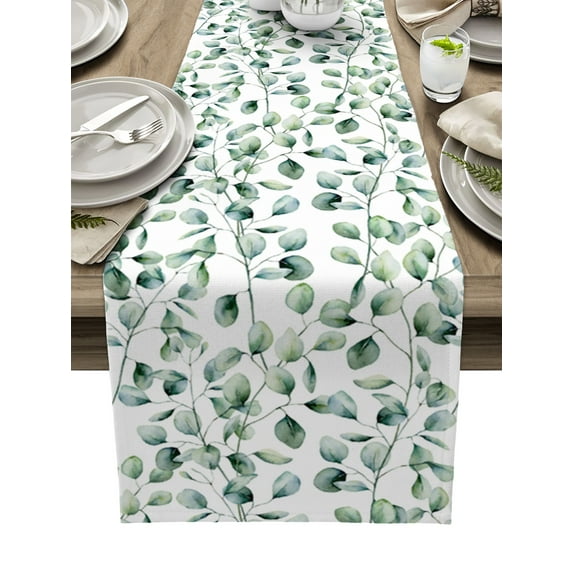 Plant Leaf White Background Table Runner Wedding Table r Exquisite ...