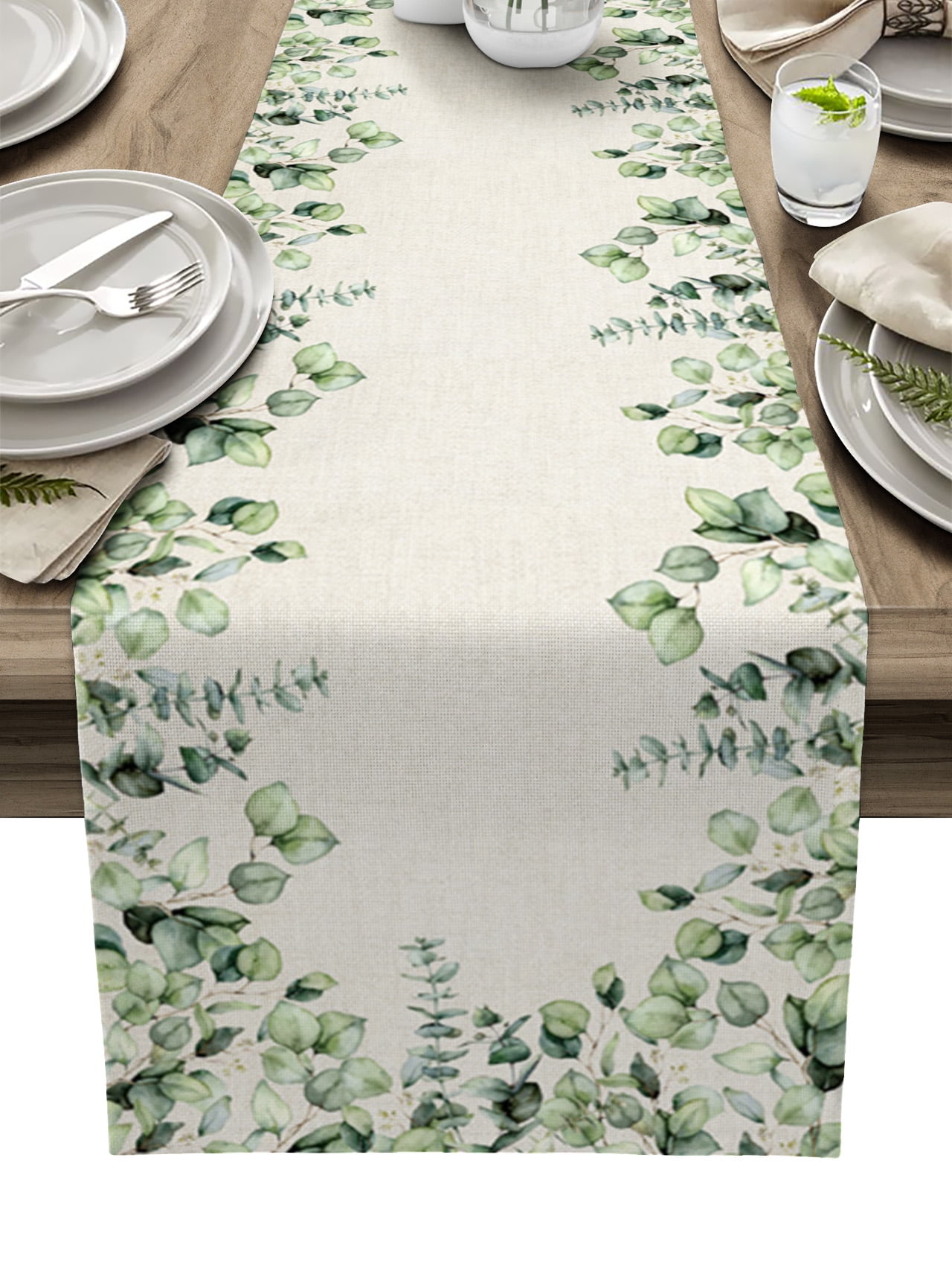 Plant Leaf White Background Table Runner Wedding Table r Exquisite ...