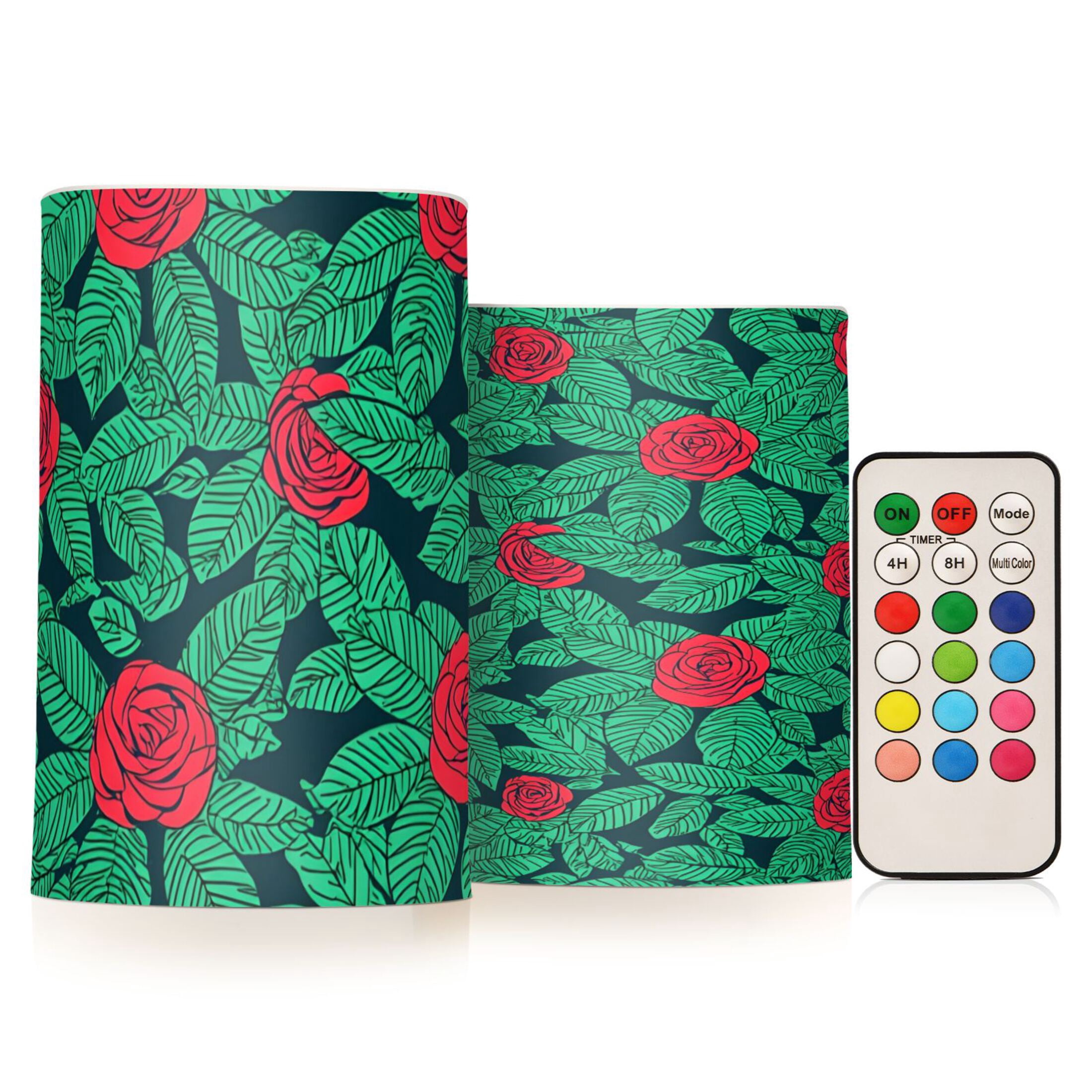Plant Leaves Flower Flickering Flameless Candles Battery Operated with ...