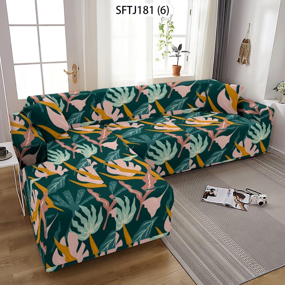 Plant Leaves Sofs Covers Sectional Sofa Cover L Shape Sofa Cover Sofa ...