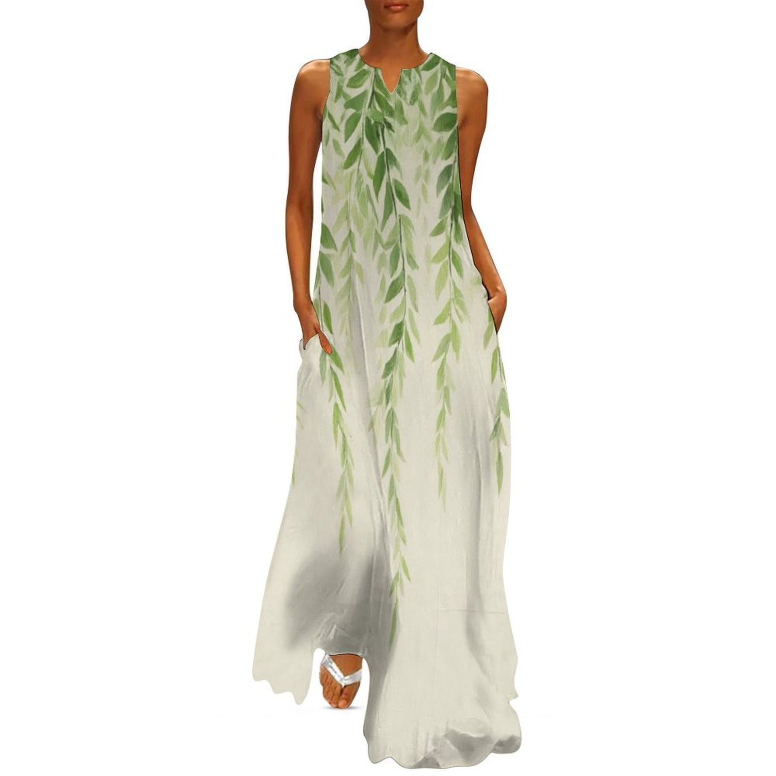 Plant Leaves Vine Long Dress Women's summer dress women's evening ...