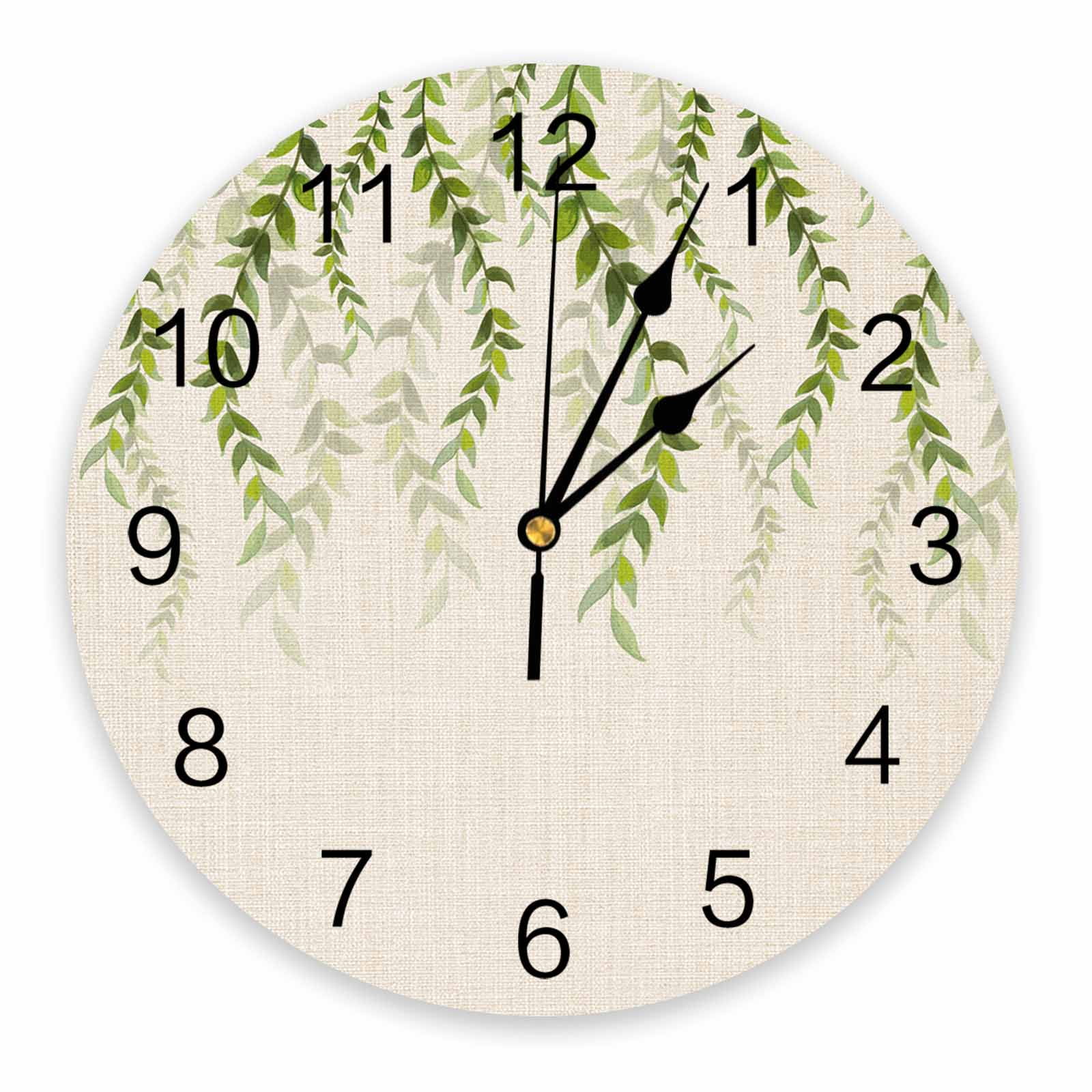 Plant Leaves Vine PVC Wall Clock Bedroom ration Wall Clock Modern ...