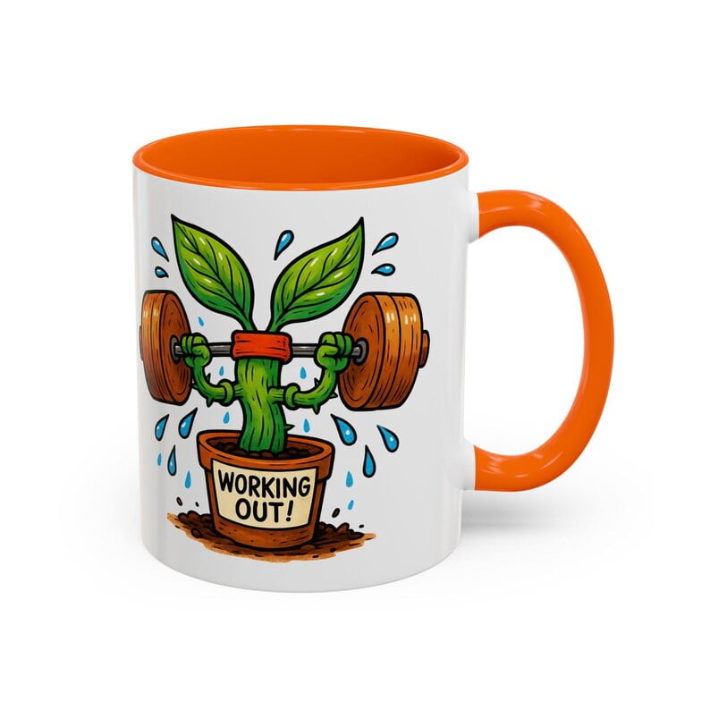 Plant Lifting Weigh Mug, Cute Workout Plant Pot with Barbell, Hilarious ...