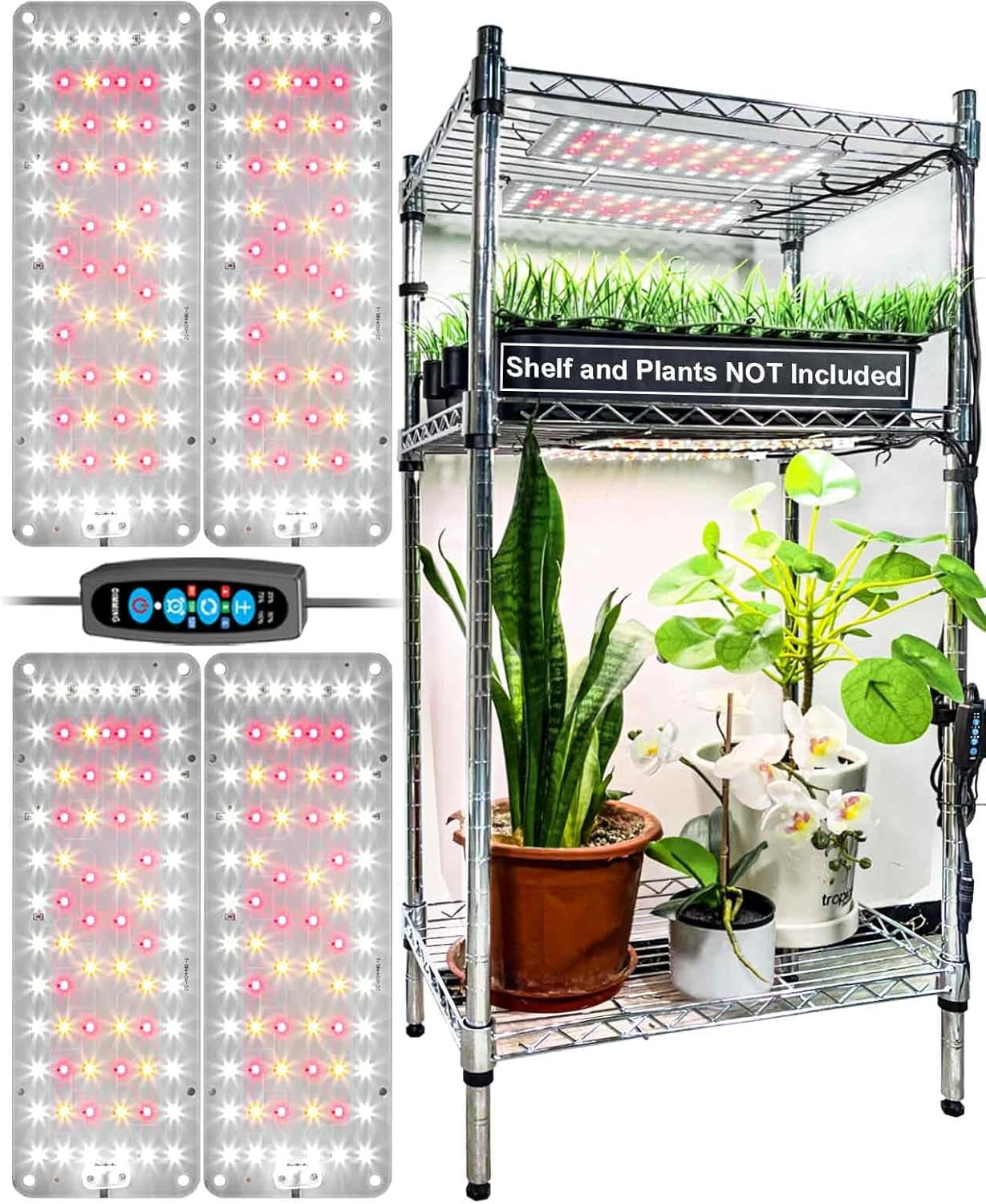 Plant Light for Indoor Plants, 40W (2 x 20W) Dimmable Ultra-Thin Grow ...