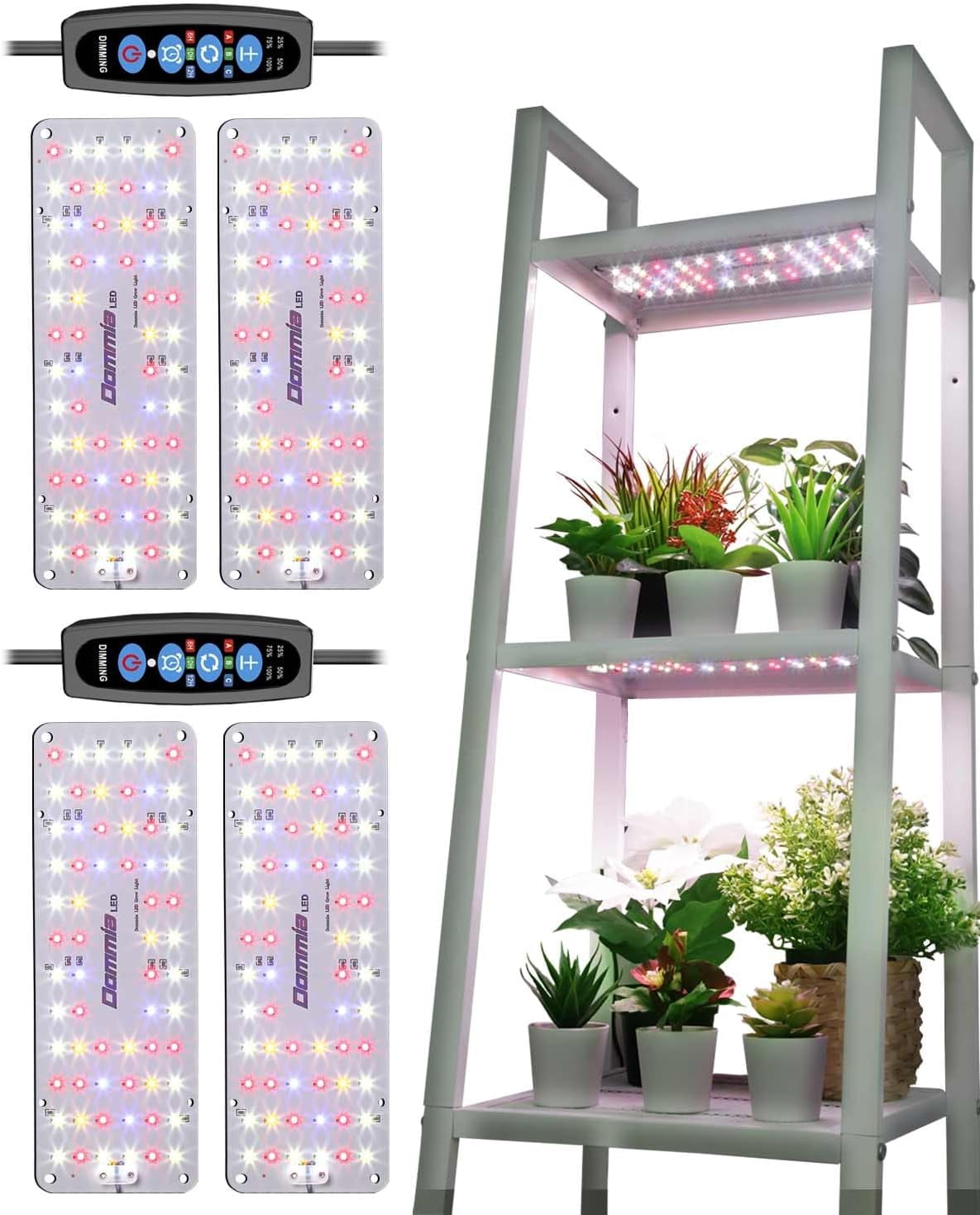 Plant Light for Indoor Plants, 40W (2 x 20W) Dimmable Ultra-Thin Grow ...