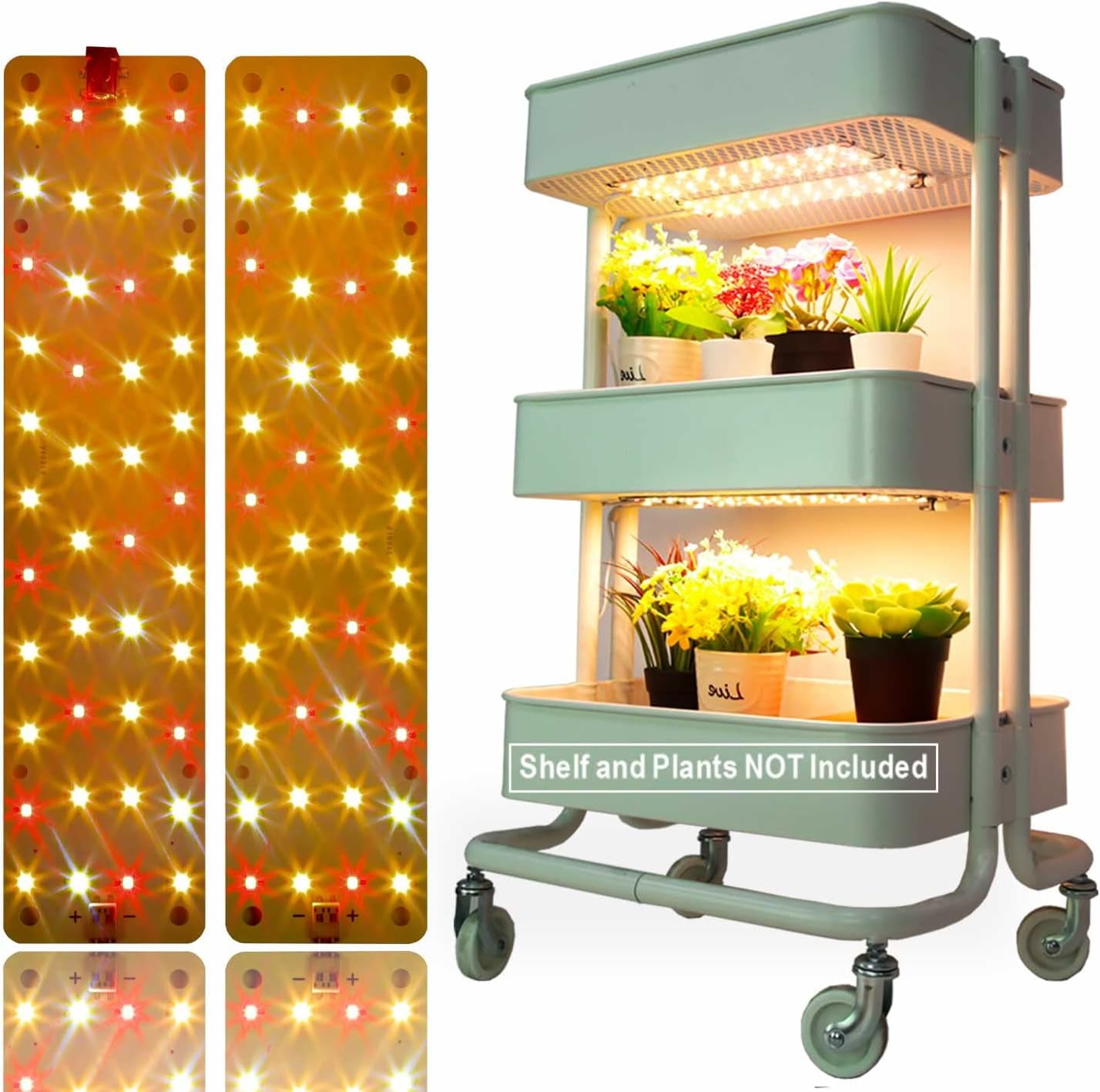 Plant Lights, Full Spectrum 12W(120W Equiv) Ultra-Thin Panel, 84 LEDs ...