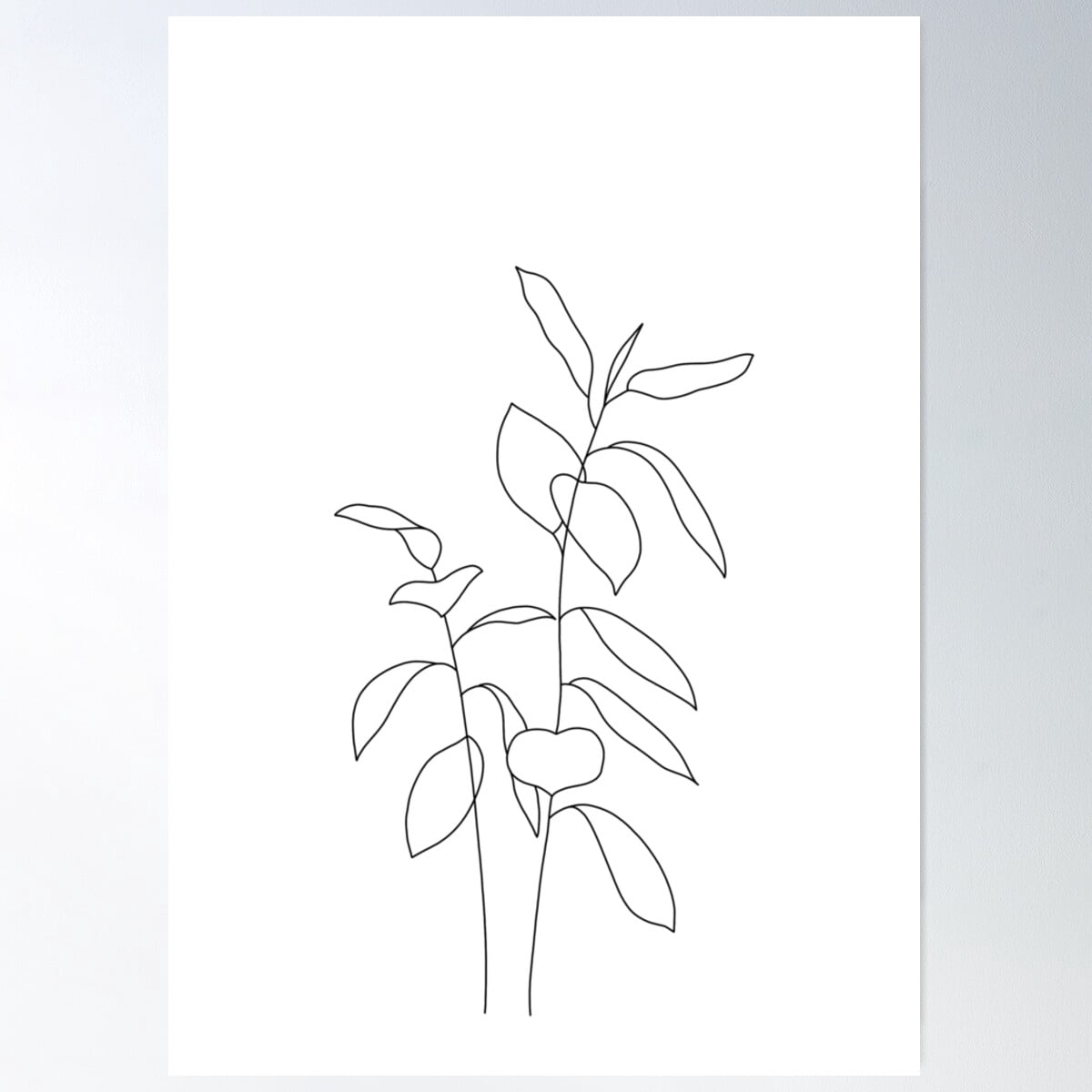 Plant Line Drawing - Ellie Poster Wall Art, Modern Wall Decor For ...