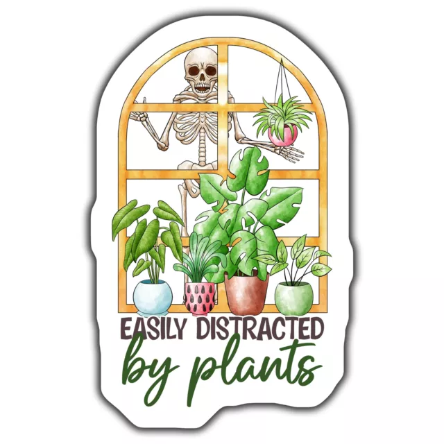 Plant Lover Sticker, Skeleton Plant Window Sticker, Gardening Decal ...