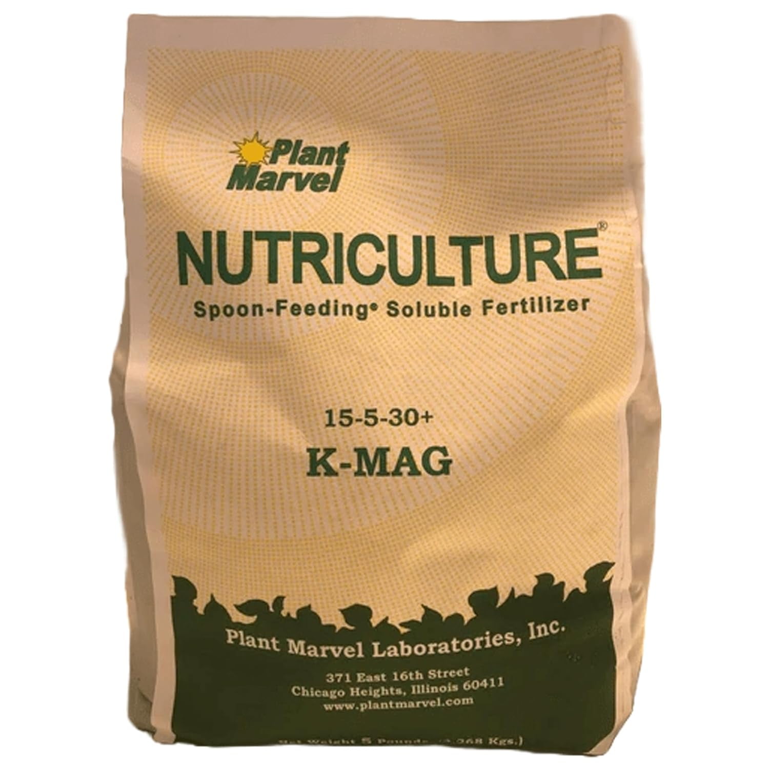 Plant Marvel Nutriculture Spoon-feeding soluble fertilizer 15-5-30+K K-Mag 5lb - Walmart.com