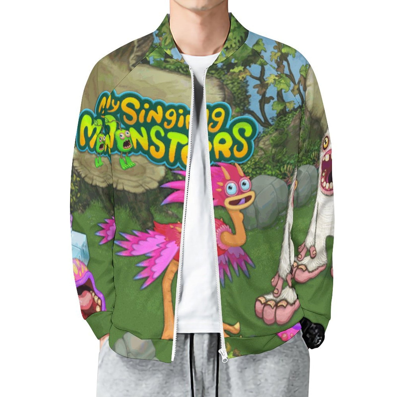Plant My Singing Monsters Fashion Jacket Mens Windbreaker Coat ...