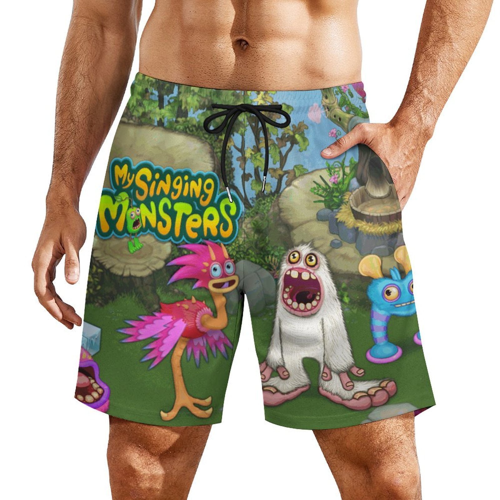 Plant My Singing Monsters Mens Board Shorts Summer Swim Trunks Quick ...