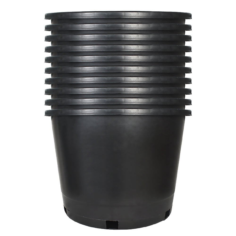 Plant Nursery Pot 10-Pack 1 Gallon Plastic Garden Planter Pots Flower ...