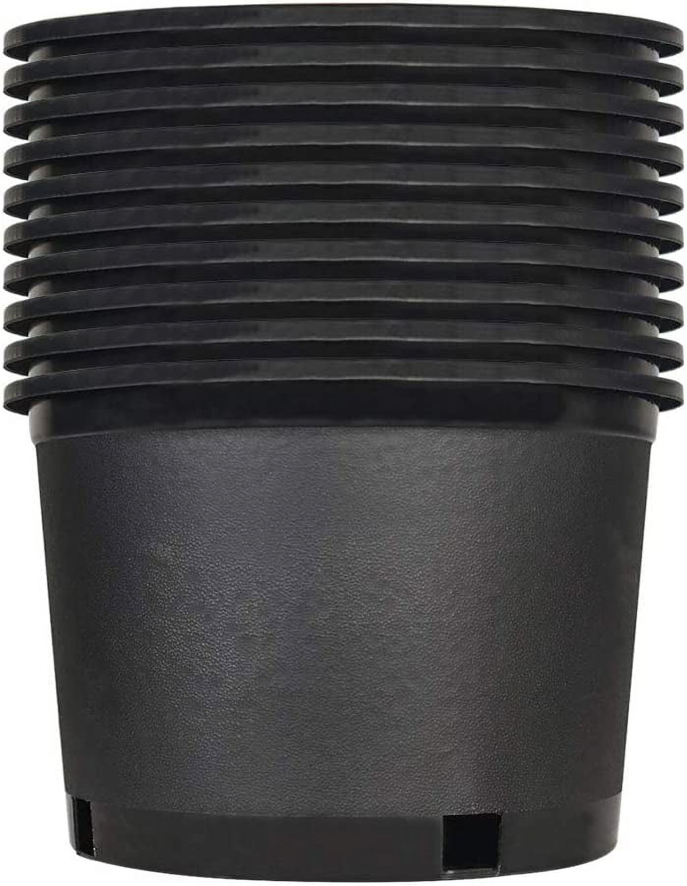 Plant Nursery Pot 10-Pack 2 Gallon Short Plastic Garden Planter Pots ...