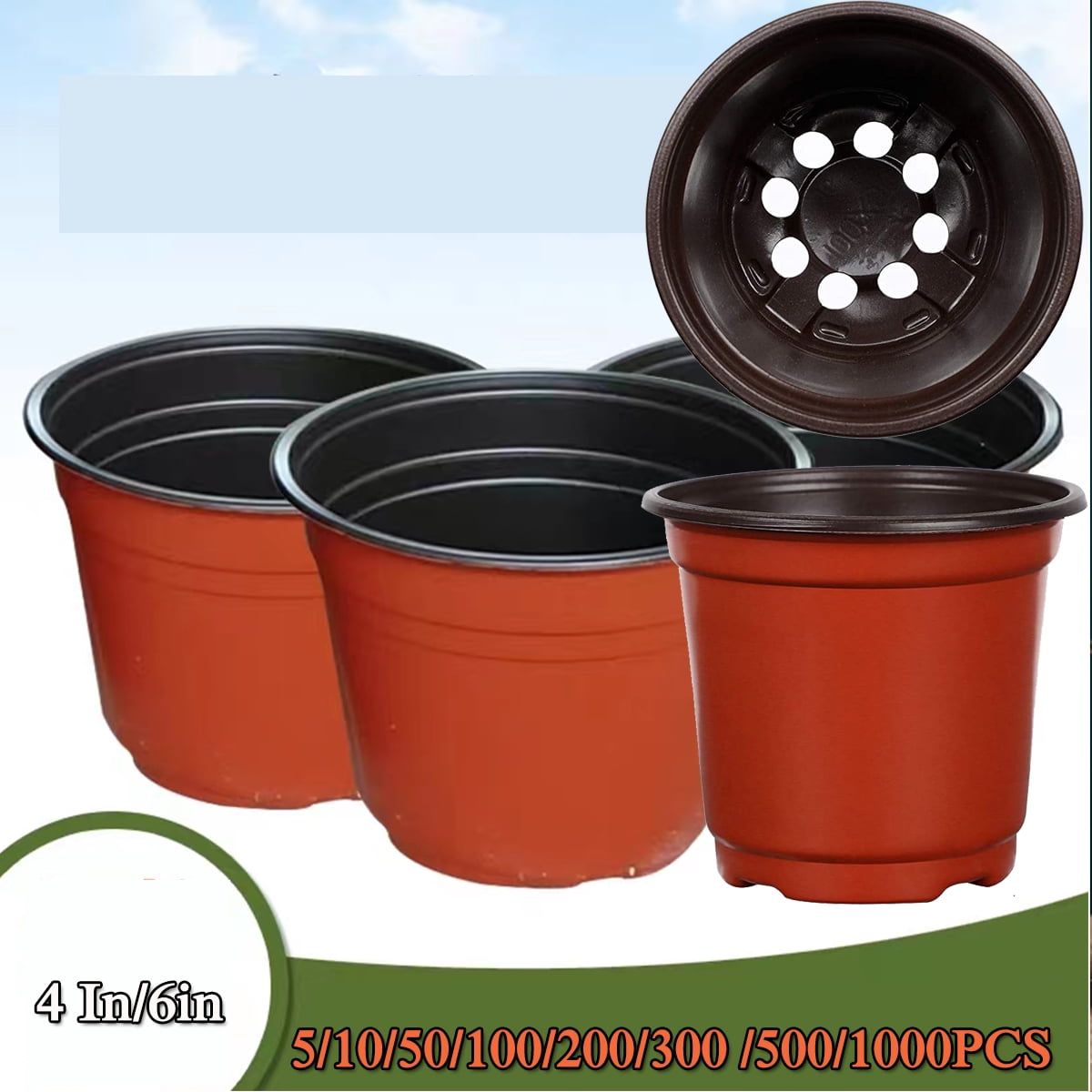 Plant Nursery Pot 6 In Soft Clear Plastic Gardening Flower Pot Growing ...