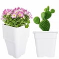 Plant Nursery Pots, 10 Pack Square Thickened Soft Plastic Seedling Pots ...
