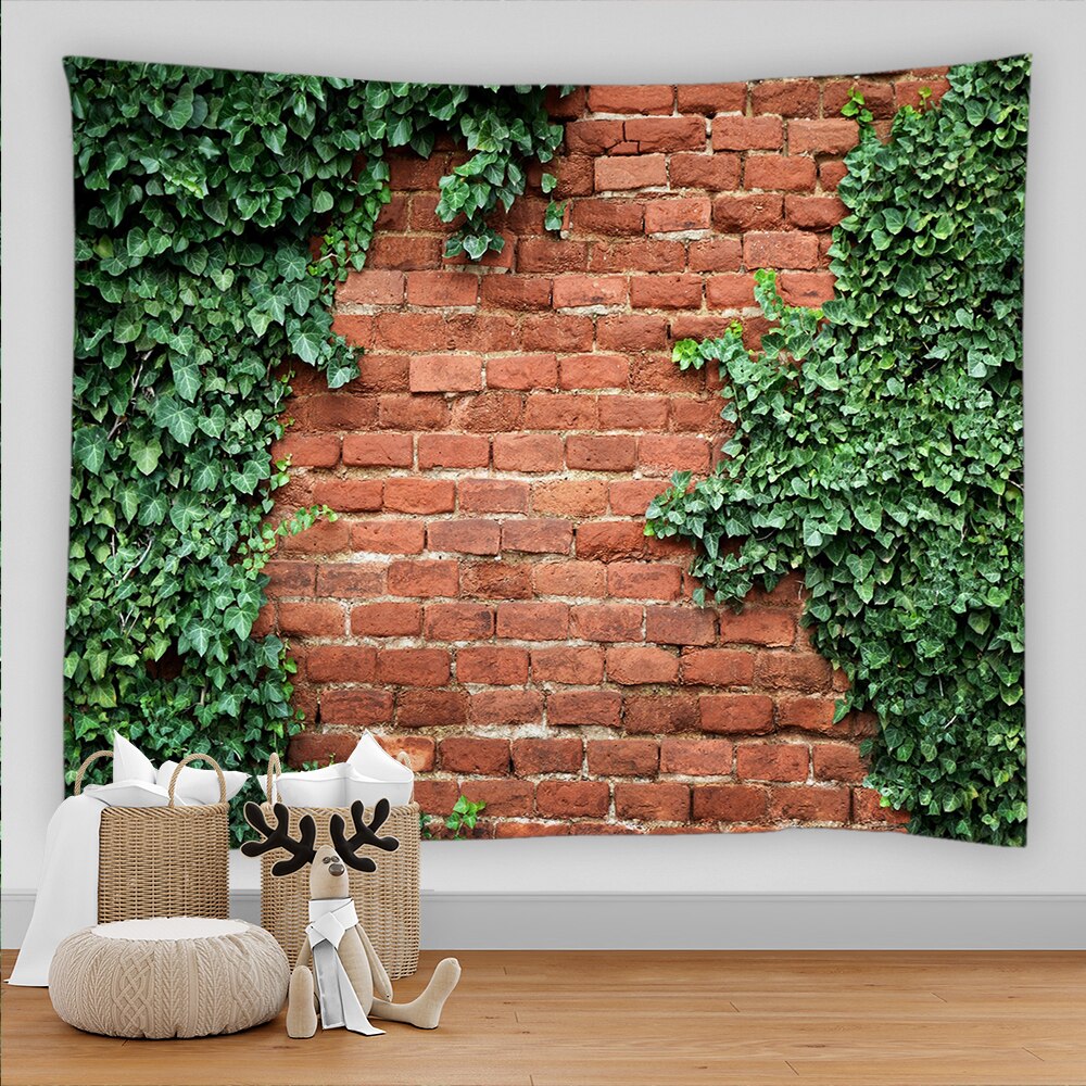 Plant On Wood Board Wall Tapestry Wall Hanging Farmhouse Decor Large ...