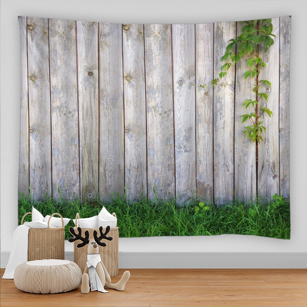 Plant On Wood Board Wall Tapestry Wall Hanging Farmhouse Decor Large ...