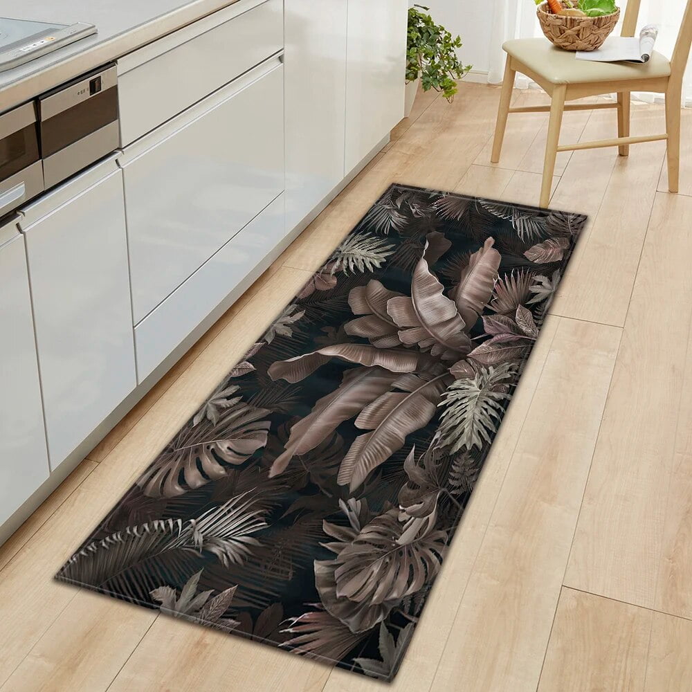 Plant Pattern Kitchen Mat Bathroom Bedroom Non-slip Floor Entrance ...