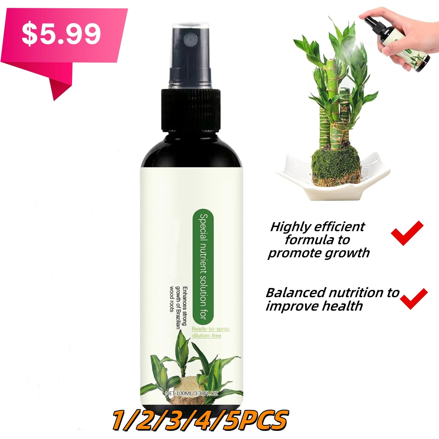 Plant Perfection Spray for All Plants - Leaf Shine Spray for Indoor ...