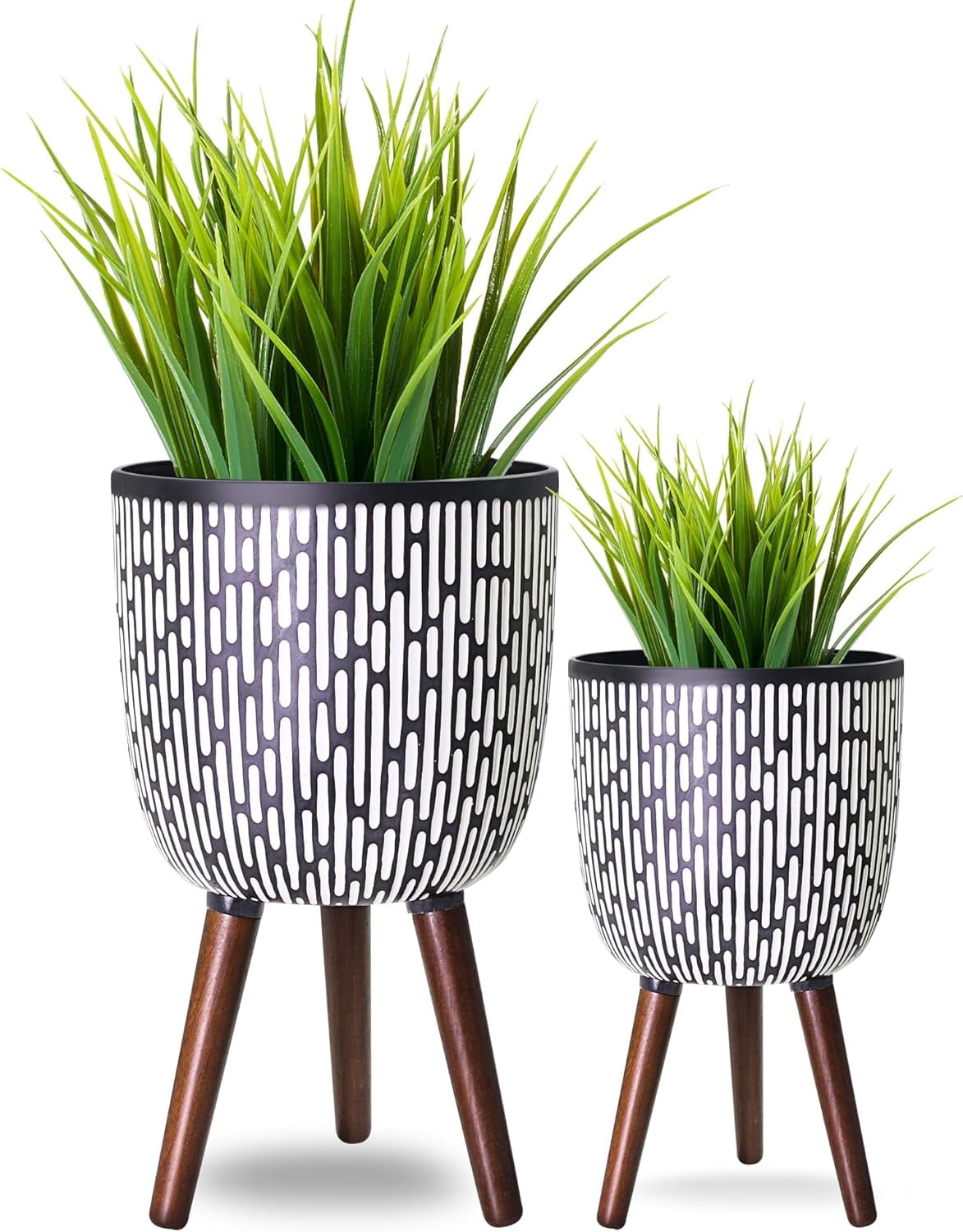& Plant Pot with Stand Set of Large Matte Modern Planters for Indoor ...