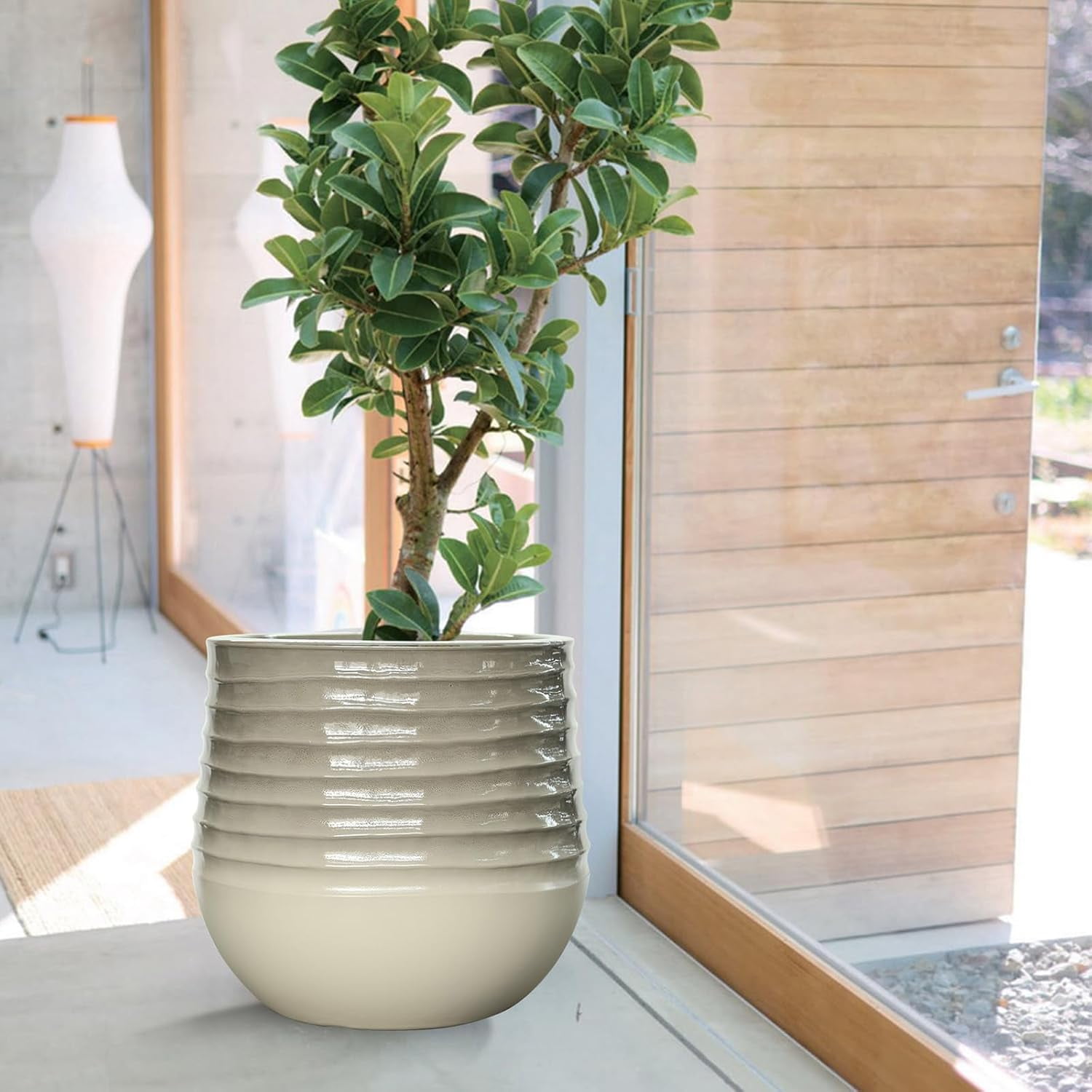 Plant Pots 10" Tall Round Planter for Indoor,Large Outdoor Indoor ...