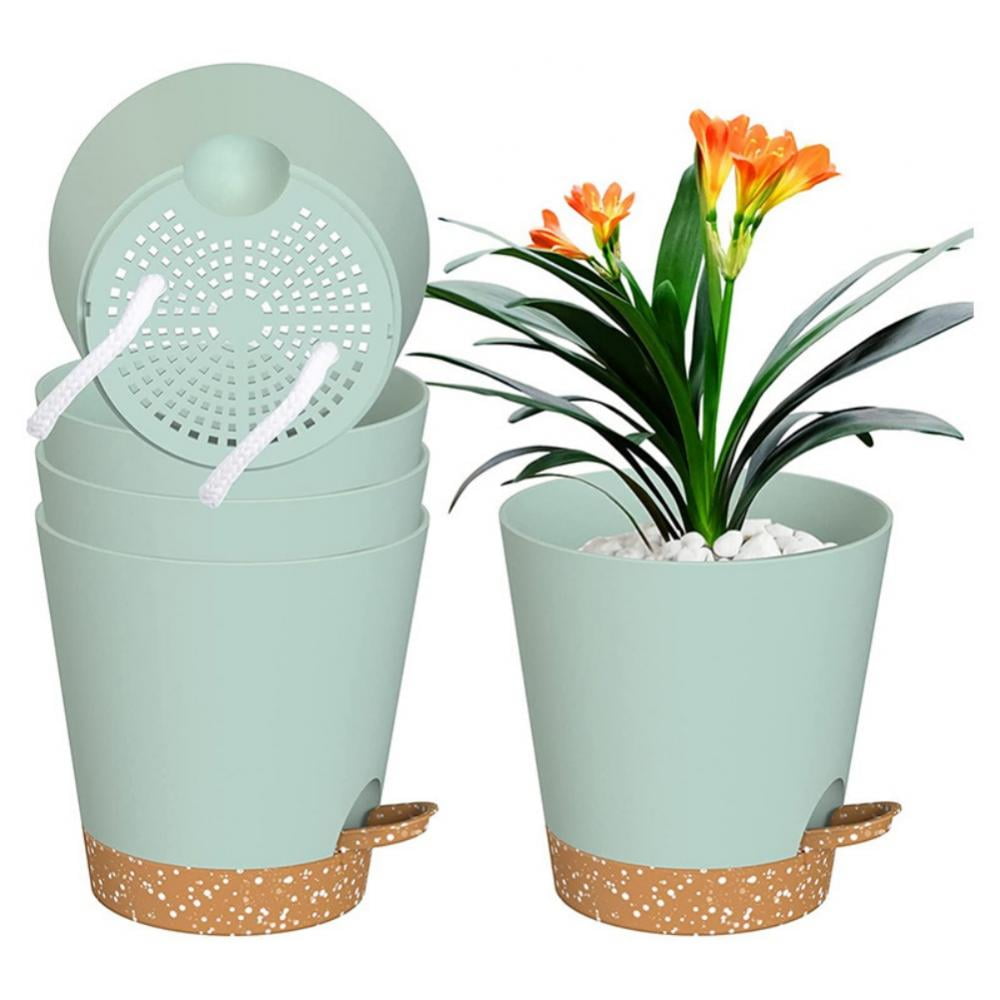 Color Profit Kids Self Watering Planters 15 x 13 x 13 cm Green Plastic ...