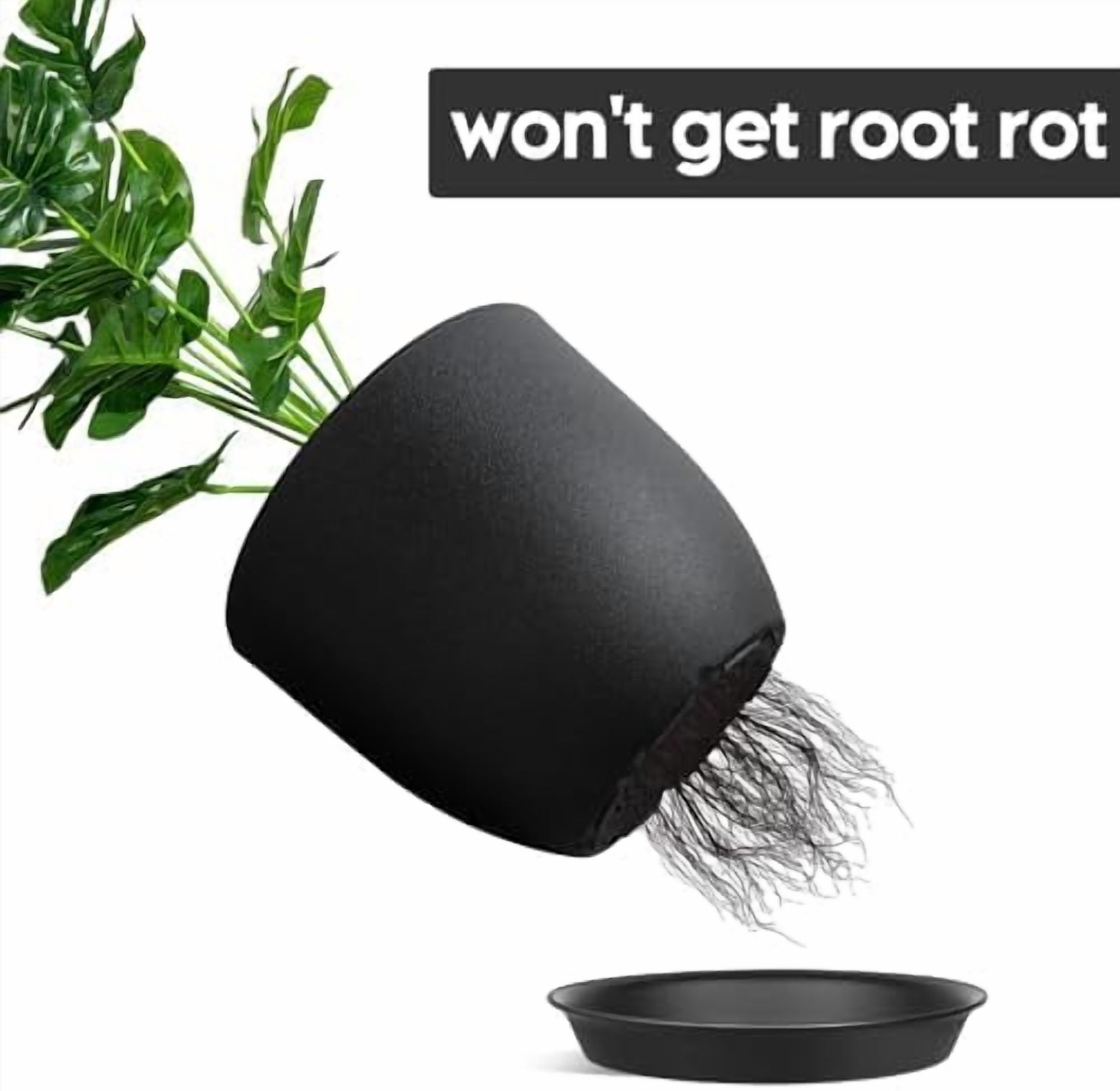 Plant Pots 8 Inch Set of 4, Flower Pots with Multi Mesh Drainage Holes ...