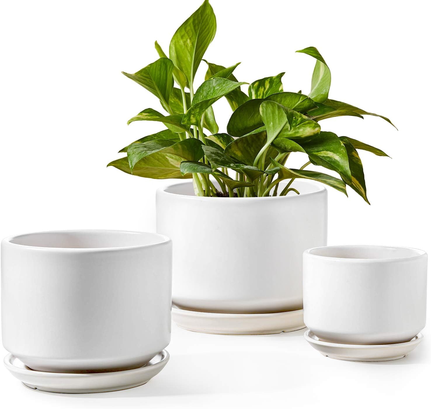 Plant Pots Indoor, 4.3+5.3+6.8 Inch, Set of 3, Ceramic Planters with ...