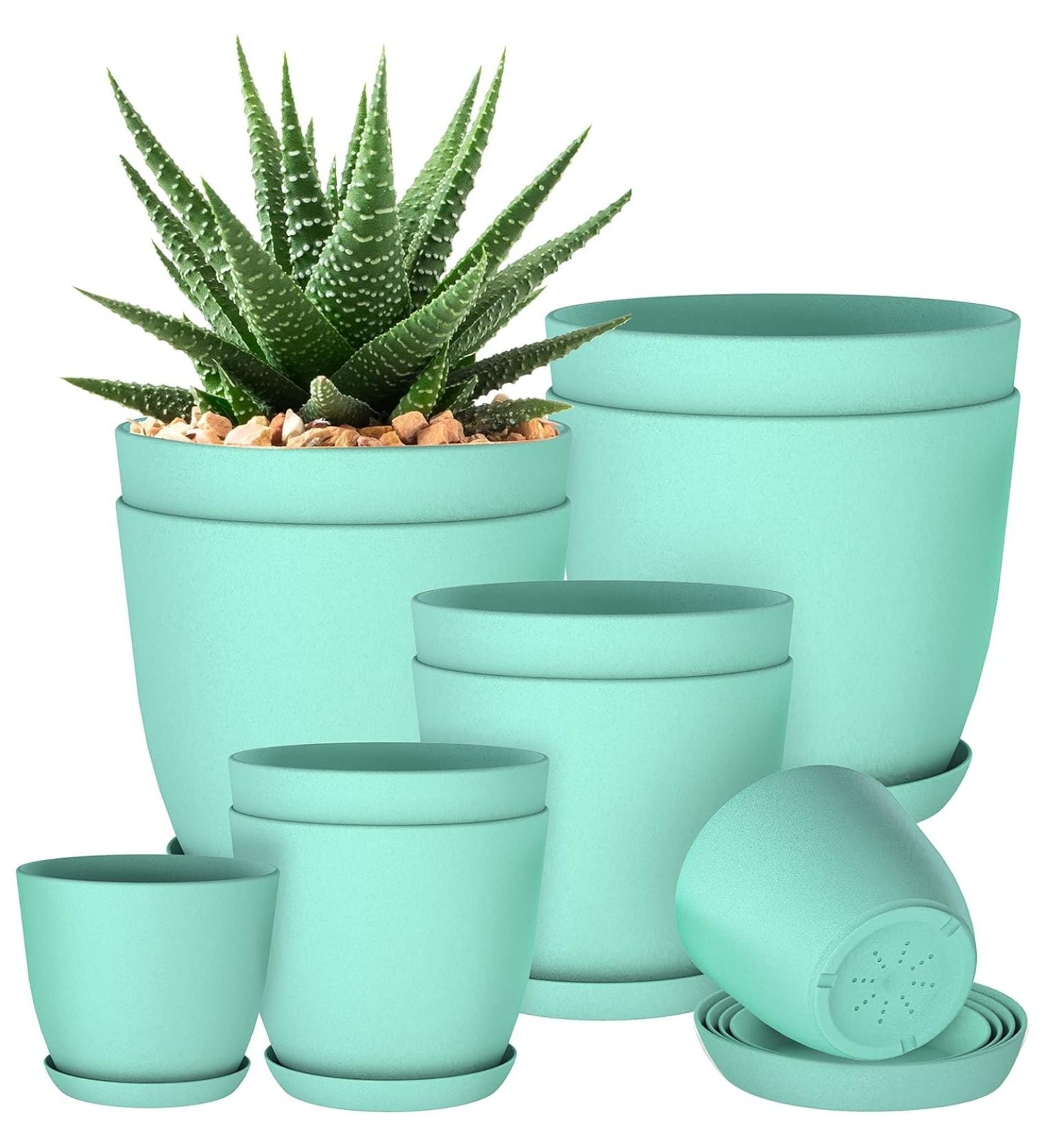- Plant Pots Indoor with Drainage - 7/6.6/6/5.3/4.8 Inches Home Decor ...