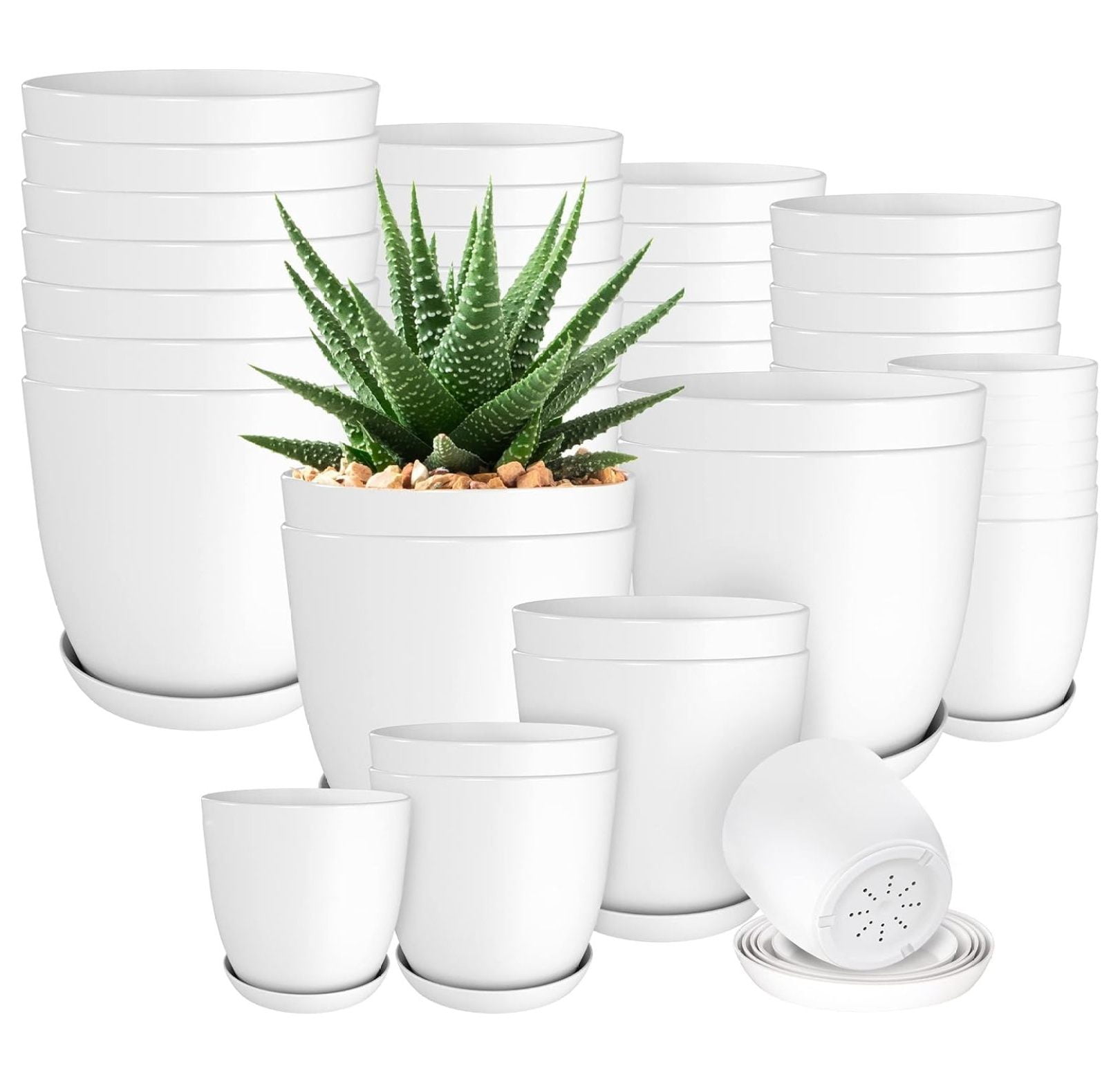 - Plant Pots Indoor with Drainage - 7/6.6/6/5.3/4.8 Inches Home Decor ...
