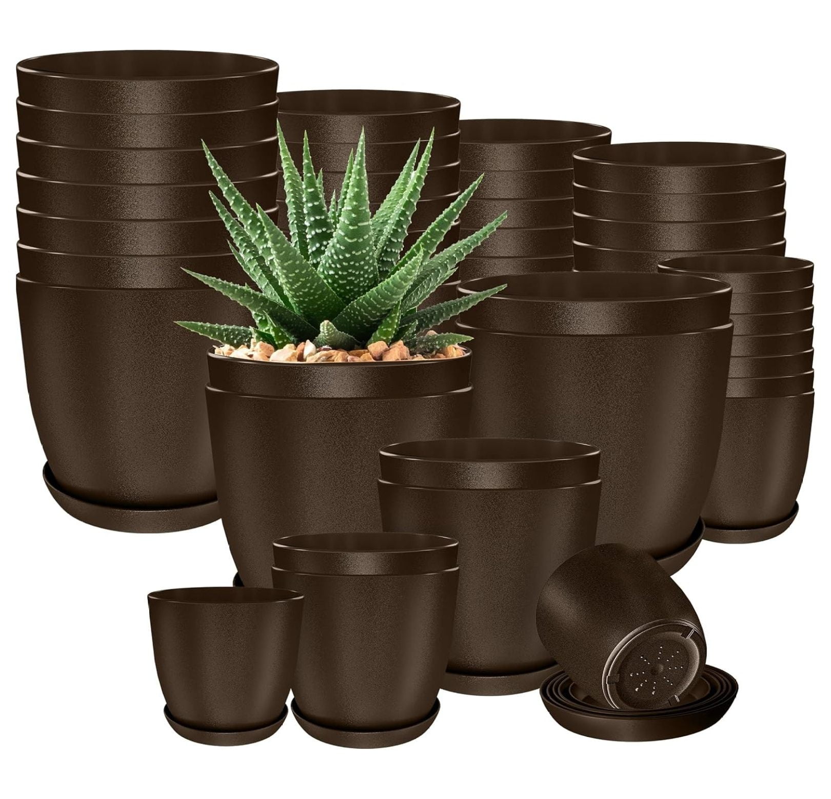 - Plant Pots Indoor with Drainage - 7/6.6/6/5.3/4.8 Inches Home Decor ...
