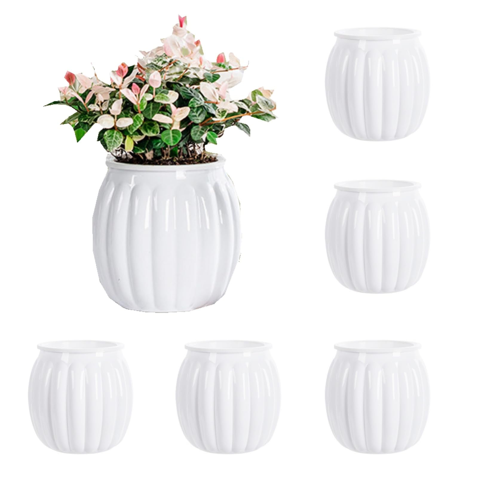 Plant Pots Indoor, Small Flower Planters Set of 5, Self Watering Pots ...