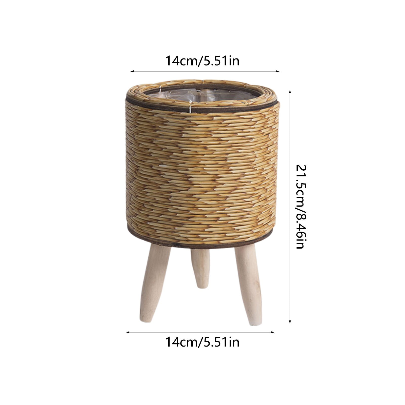 Plant Pots, Rattan Plant Stand, Plant Pot with Legs, 5.5"x8.5" Rustic ...