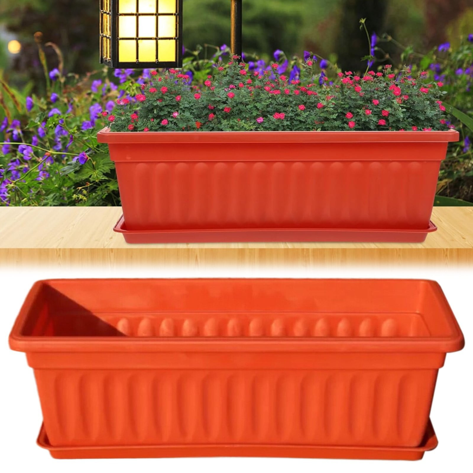 Plant Pots,Rectangular Window Trough Box, Long Planter Vegetable Flower ...