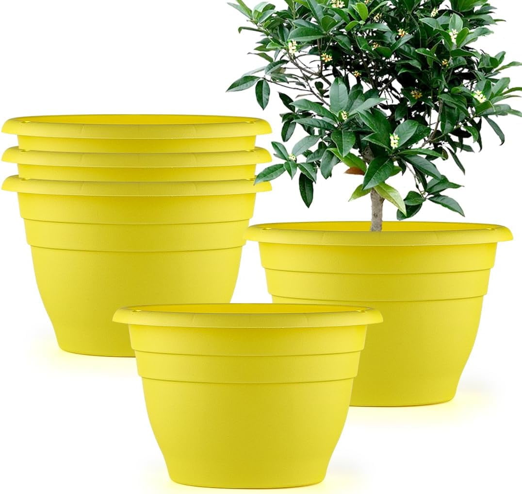Plant Pots Set of 5, 10" Outside Diameter Flower Pots, 8.5" Inner ...