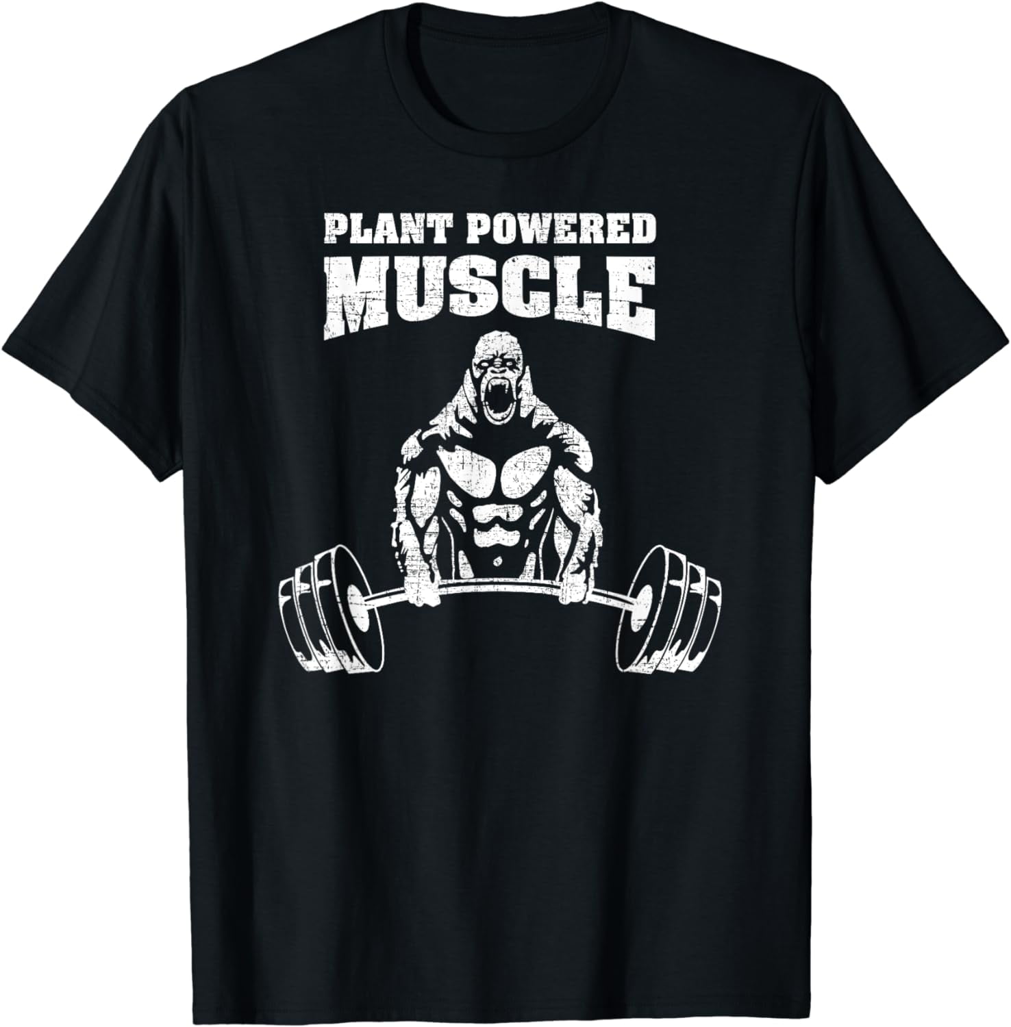 Plant Powered Muscle Vegan Power Bodybuilding Gym Slogan T-Shirt ...
